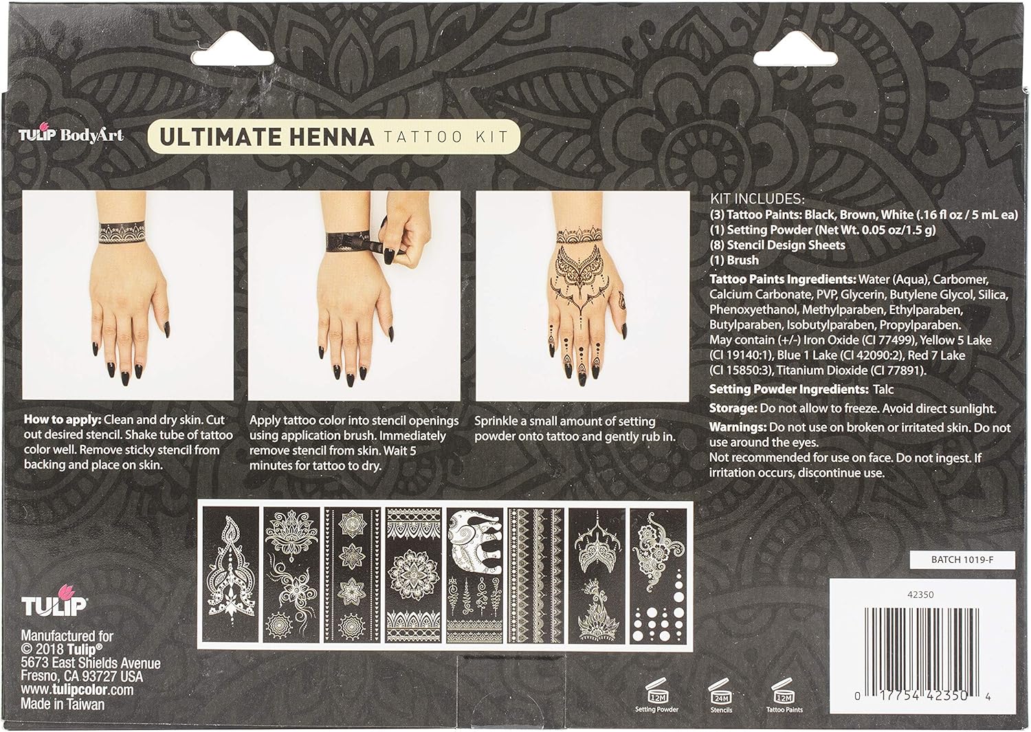 Tulip Ultimate Henna Tattoo Kit with Stencils and Philippines | Ubuy