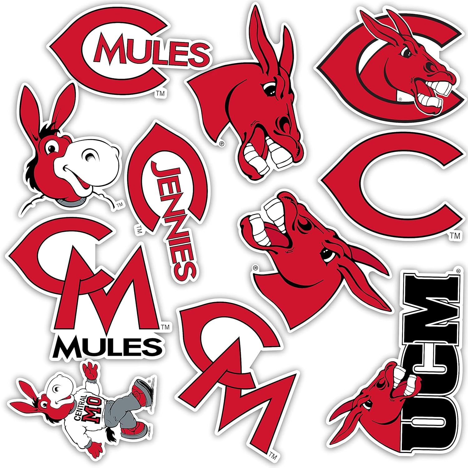 Amazon.com: University of Central Missouri Sticker UCM Mules Stickers ...