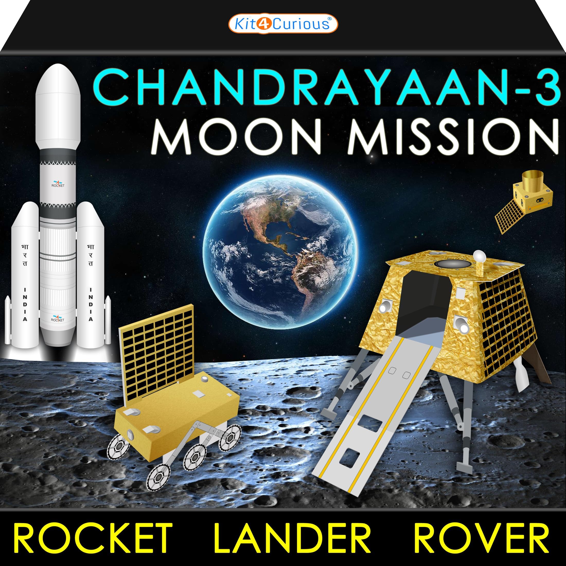 Kit4Curious® Chandrayaan-3 Moon Mission DIY Project STEM Kit – Rocket ...
