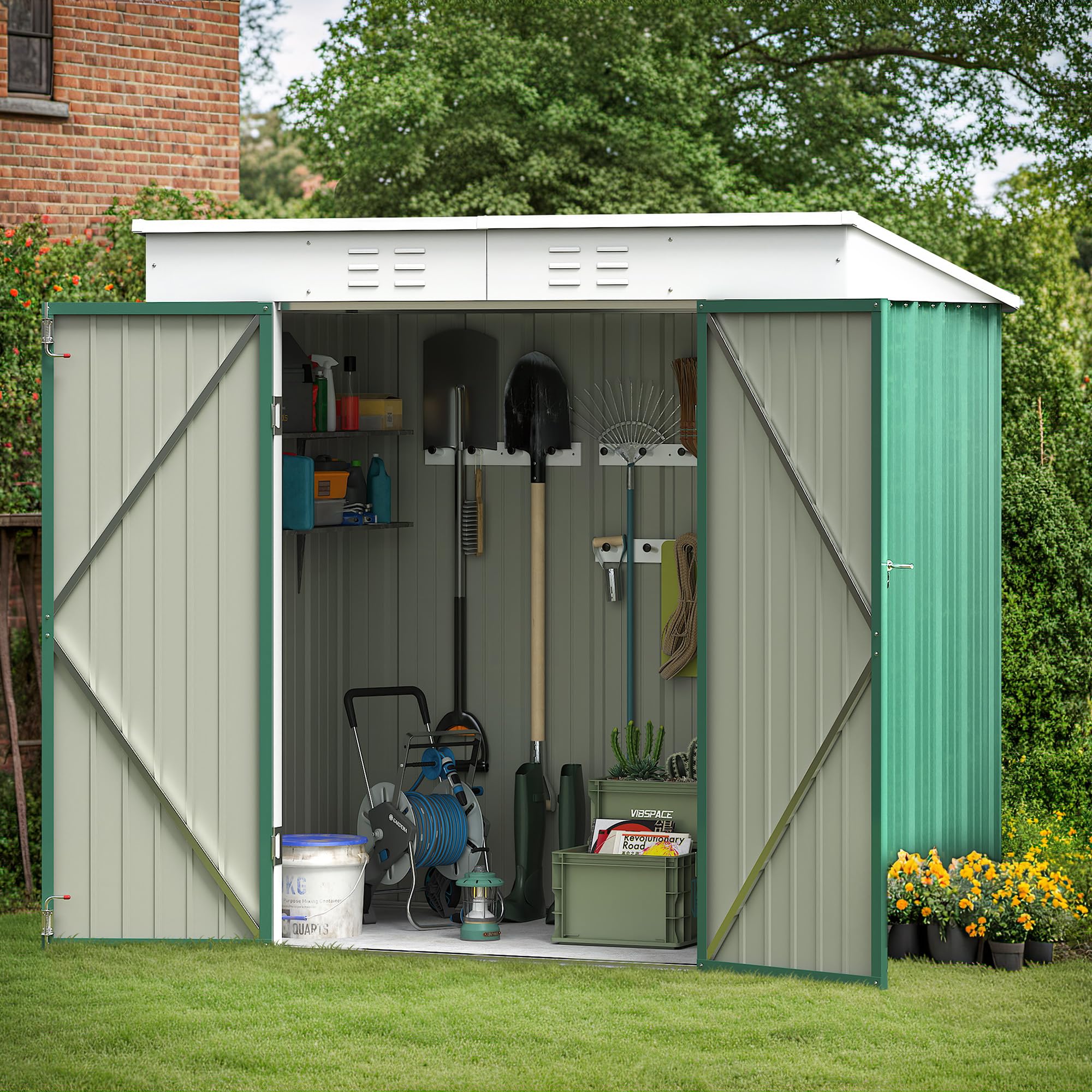 Snapklik.com : Greesum Outdoor Storage Shed All Weather 6FTx4FT Metal ...