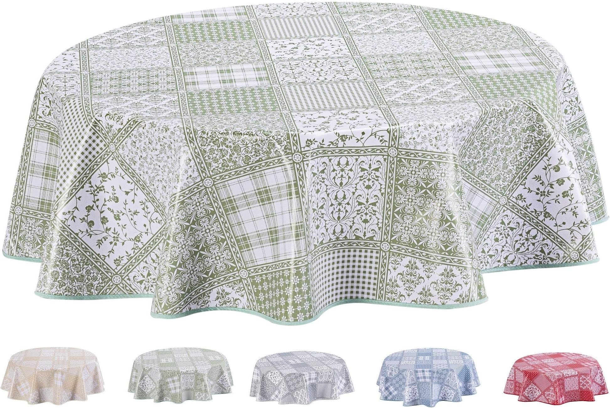 Home Direct Round Oilcloth PVC Wipe Clean Tablecloth Table Cover 140cm ...