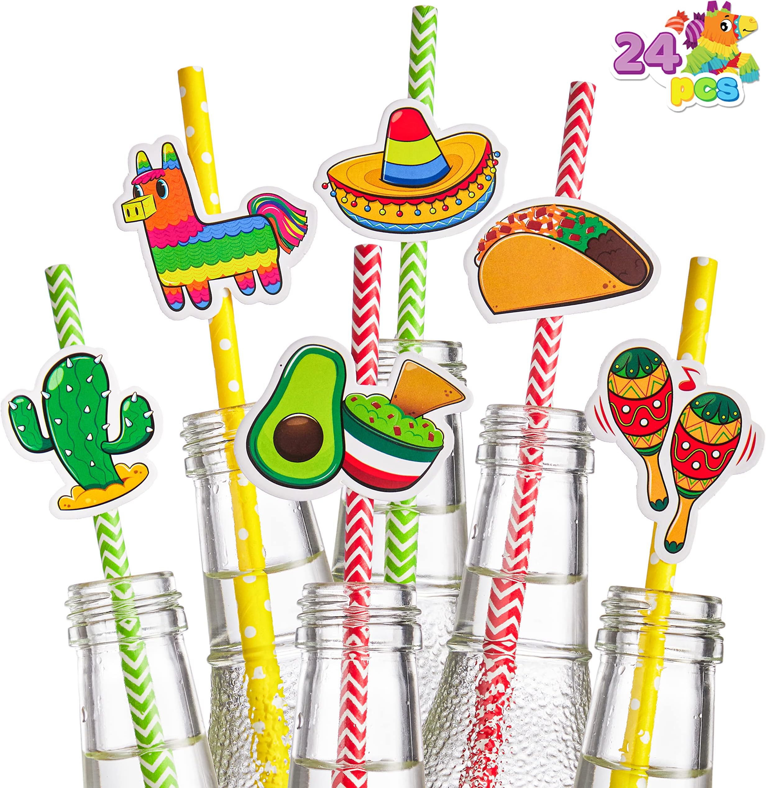 Amazon.com: 4E's Novelty - Kids Fiesta Party Drinking Straws for Fiesta ...