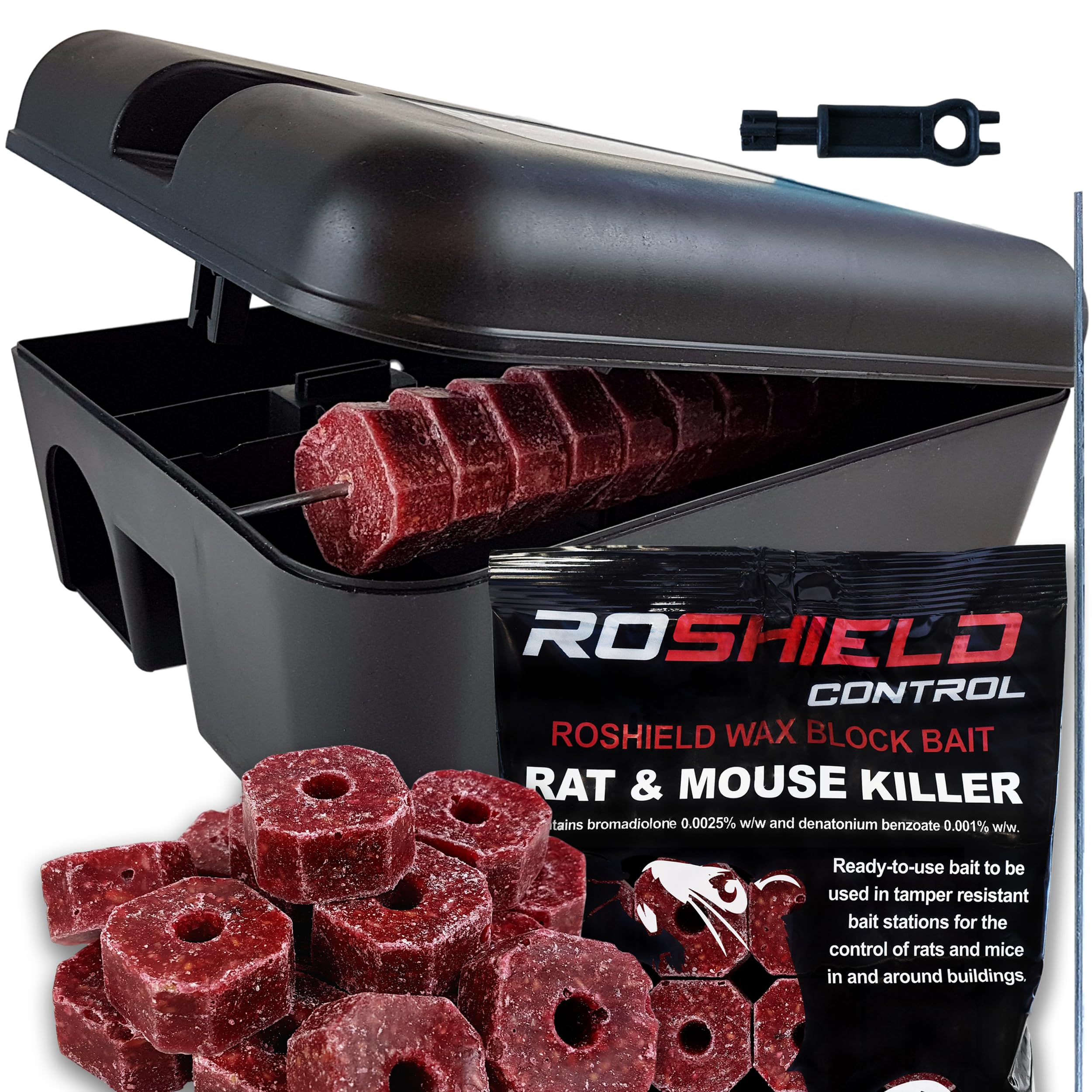 Roshield Boîte d'appâts inviolables pour rongeurs et raticides en Blocs ...