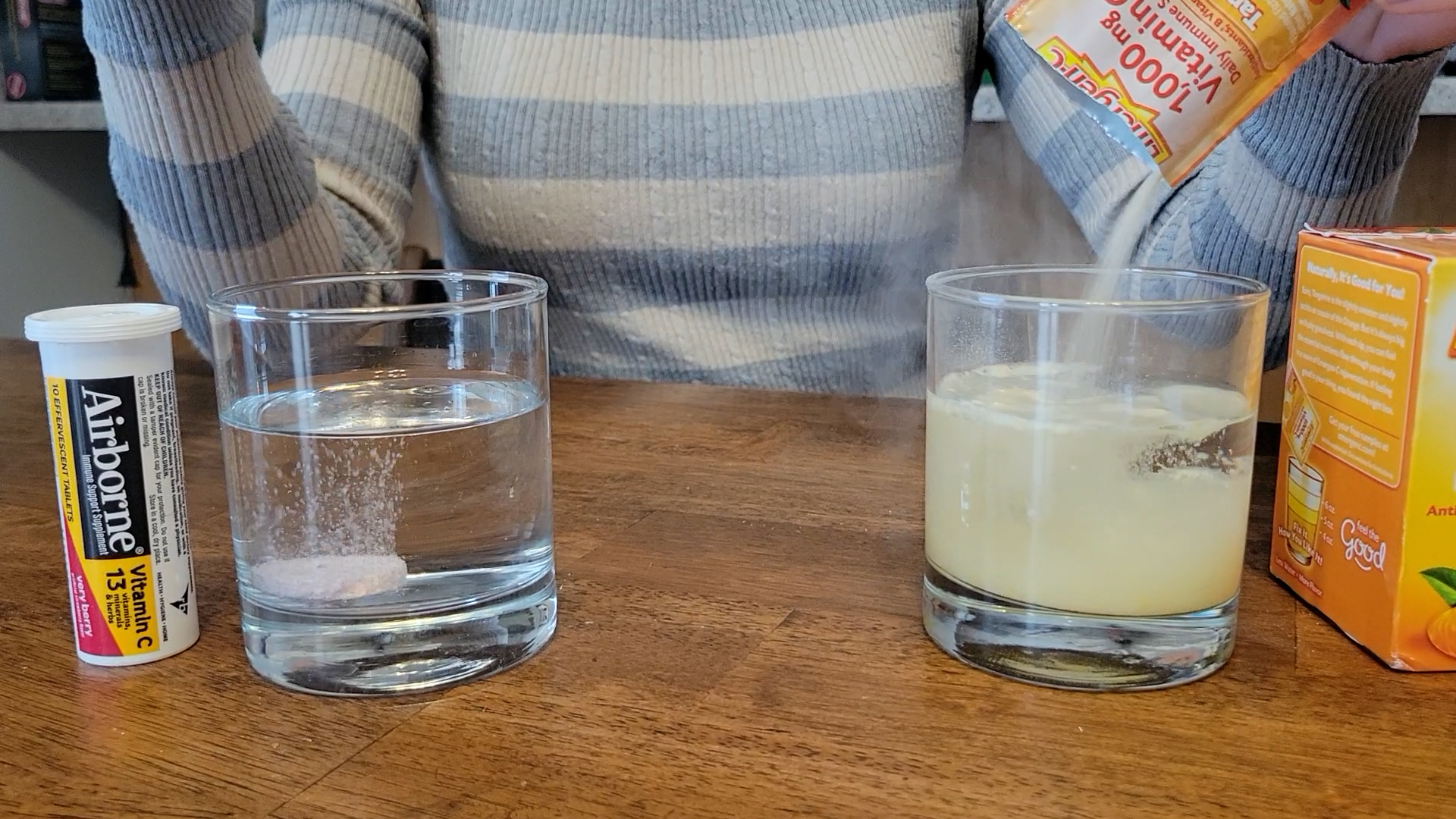 Watch Comparison of Emergen-C Airborne tablet vs. powder packets on ...