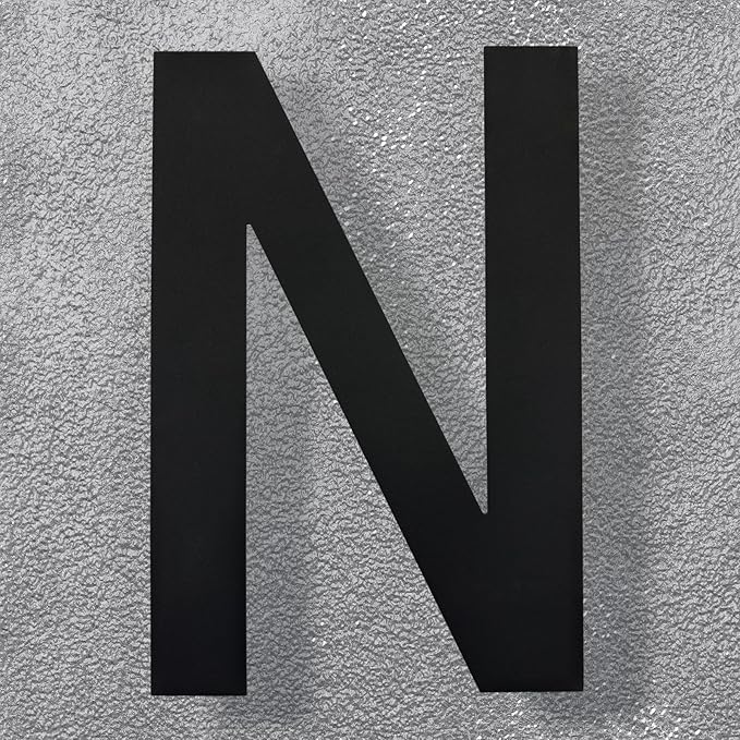 Amazon.com: Modern 8-Inch Black Stainless Steel Floating House Letters ...