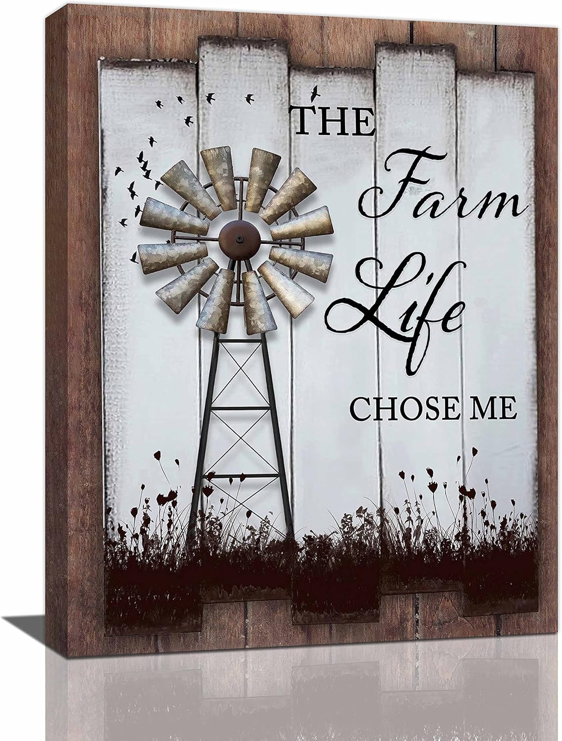 Amazon.com: Farmhouse Windmill Wall Art Vintage Rustic Windmill Picture ...