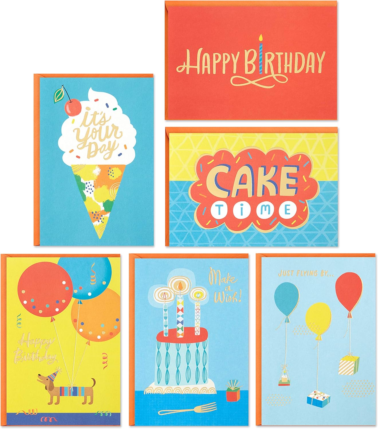 Hallmark Birthday Cards Assortment, 36 Cards with Envelopes (Cake, Ice ...