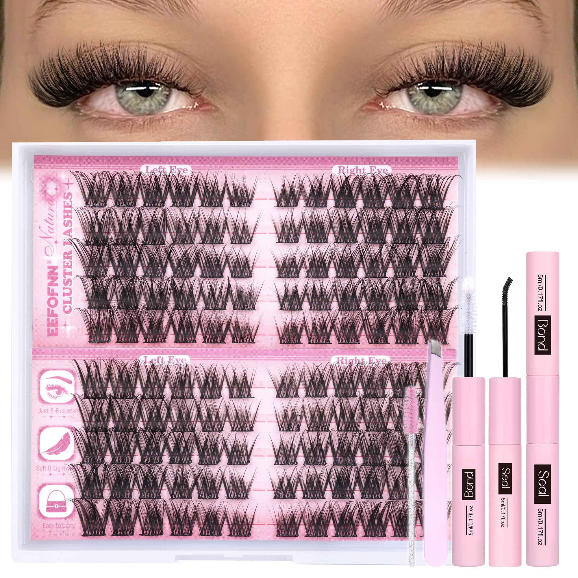 Amazon.com: Lash Clusters Kit Wispy Cluster Eyelash Extensions Kit ...