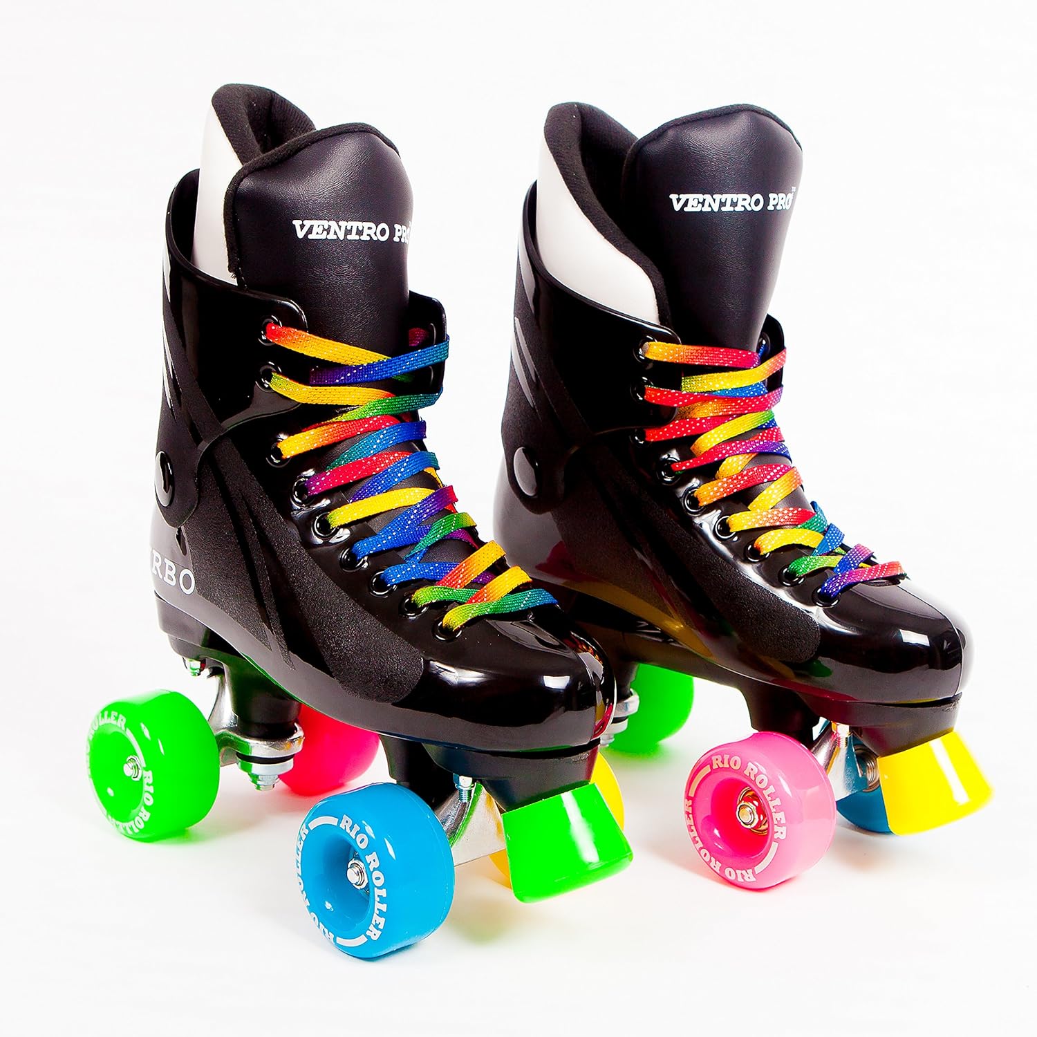Ventro Pro Turbo Quad Roller Skates Rainbow Wheels - Customized By Oli ...