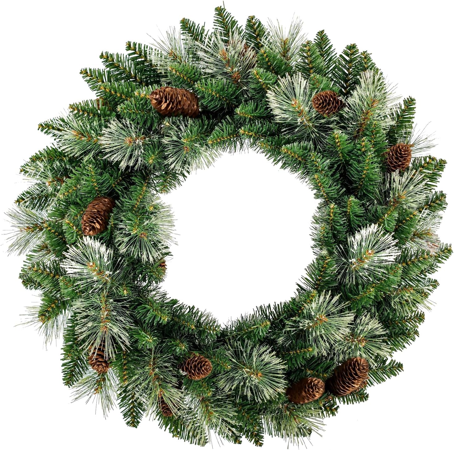 Artificial Christmas Wreath, Uten 50cm Pine Cone Christmas Wreath for ...