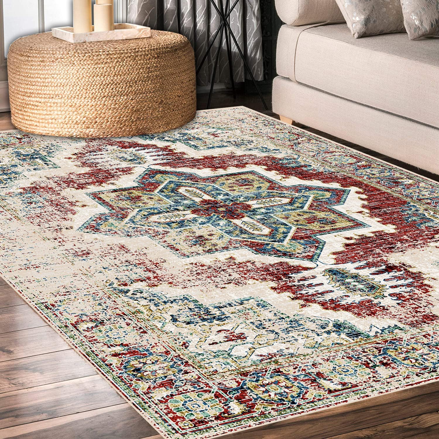 Amazon.com: Washable Area Rugs 3x5, Non Slip Rug with Rubber Backing ...