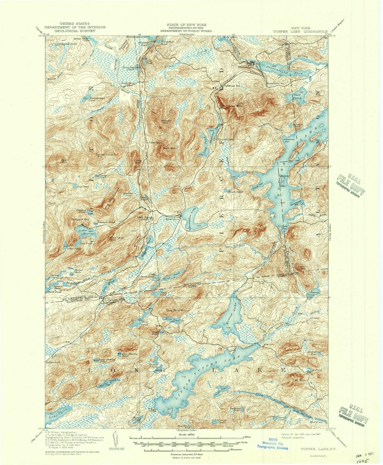 Amazon.com: Historic Pictoric Tupper Lake New York Historic USGS ...