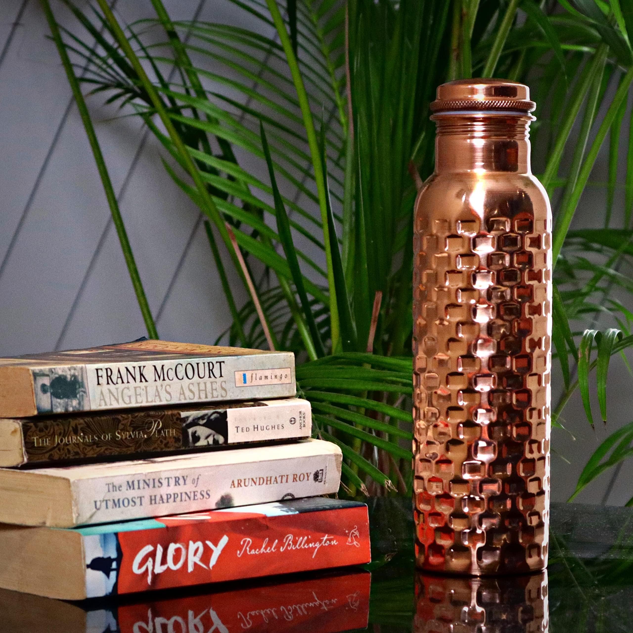 Amazon.com: Anuna 100% Pure Copper Water Bottle No Joint & Leak Proof ...