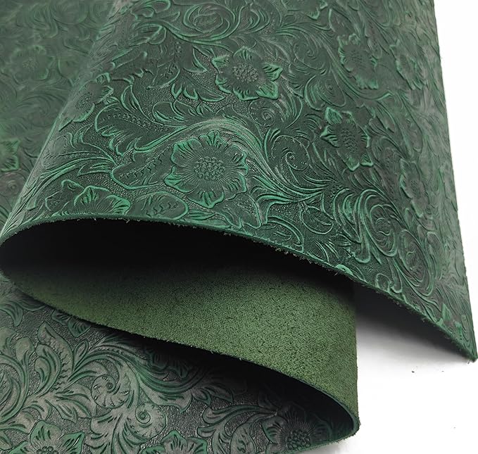 Amazon.com: DOQN Bump Texture Genuine Leather Sheets Plain Geometric ...