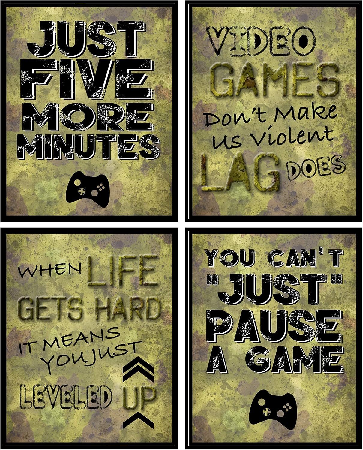 Amazon.com: Silly Goose Gifts Video Game Themed Art Print Room Wall ...