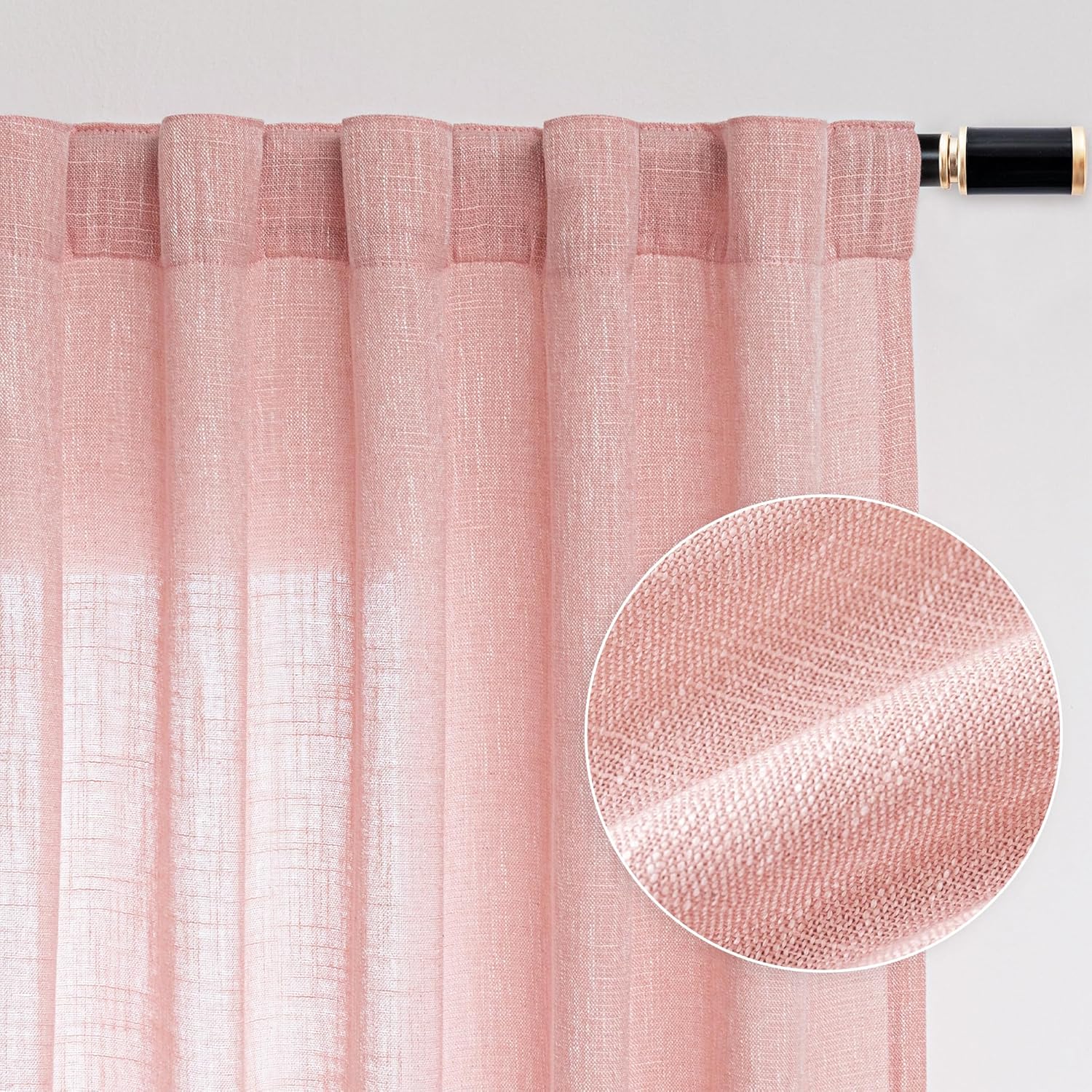 Amazon.com: MYSKY HOME Blush Pink Living Room Curtains 2 Panel Sets ...