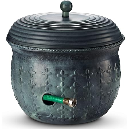Amazon.com : Garden Hose Holder Storage Pot Copper with Lid Antique ...