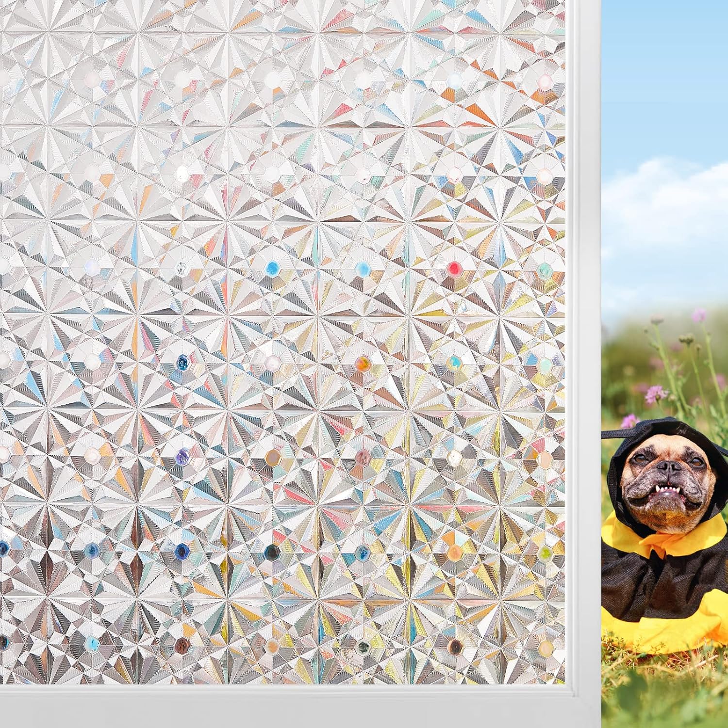 Amazon.com: Stained Glass Window Film, Frosted Glass Window Clings ...