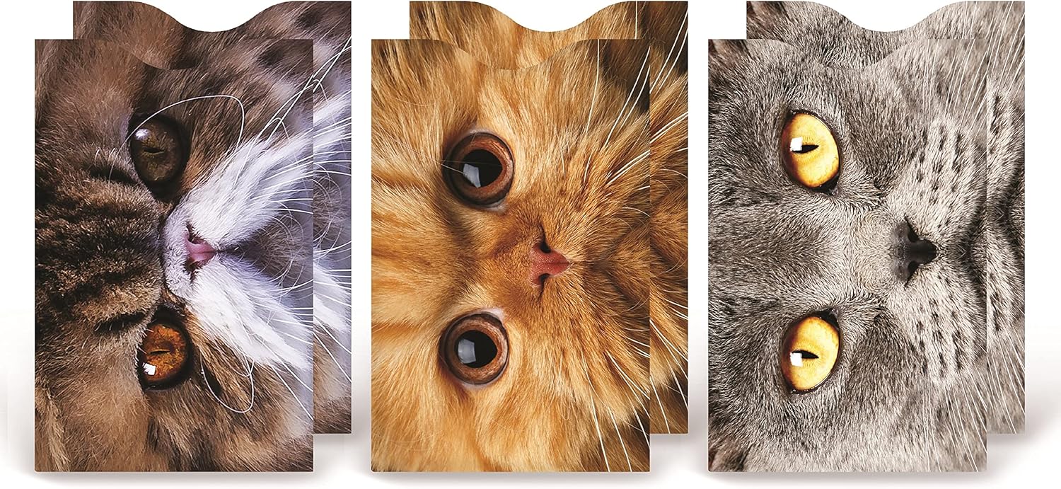 Amazon.com: RFID Blocking Sleeves Credit Card Holder (Set of 6) - Cats ...