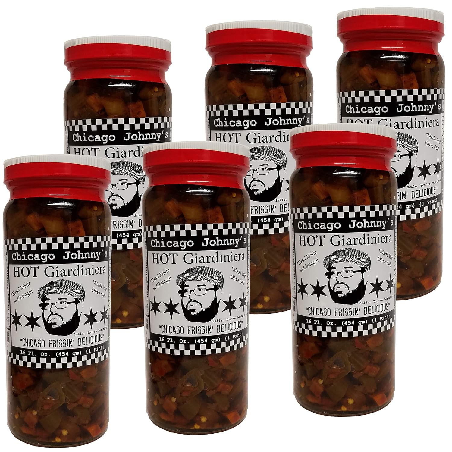 Amazon.com : 6 Pack Of Chicago Johnnys Hot Giardiniera In Olive Oil ...