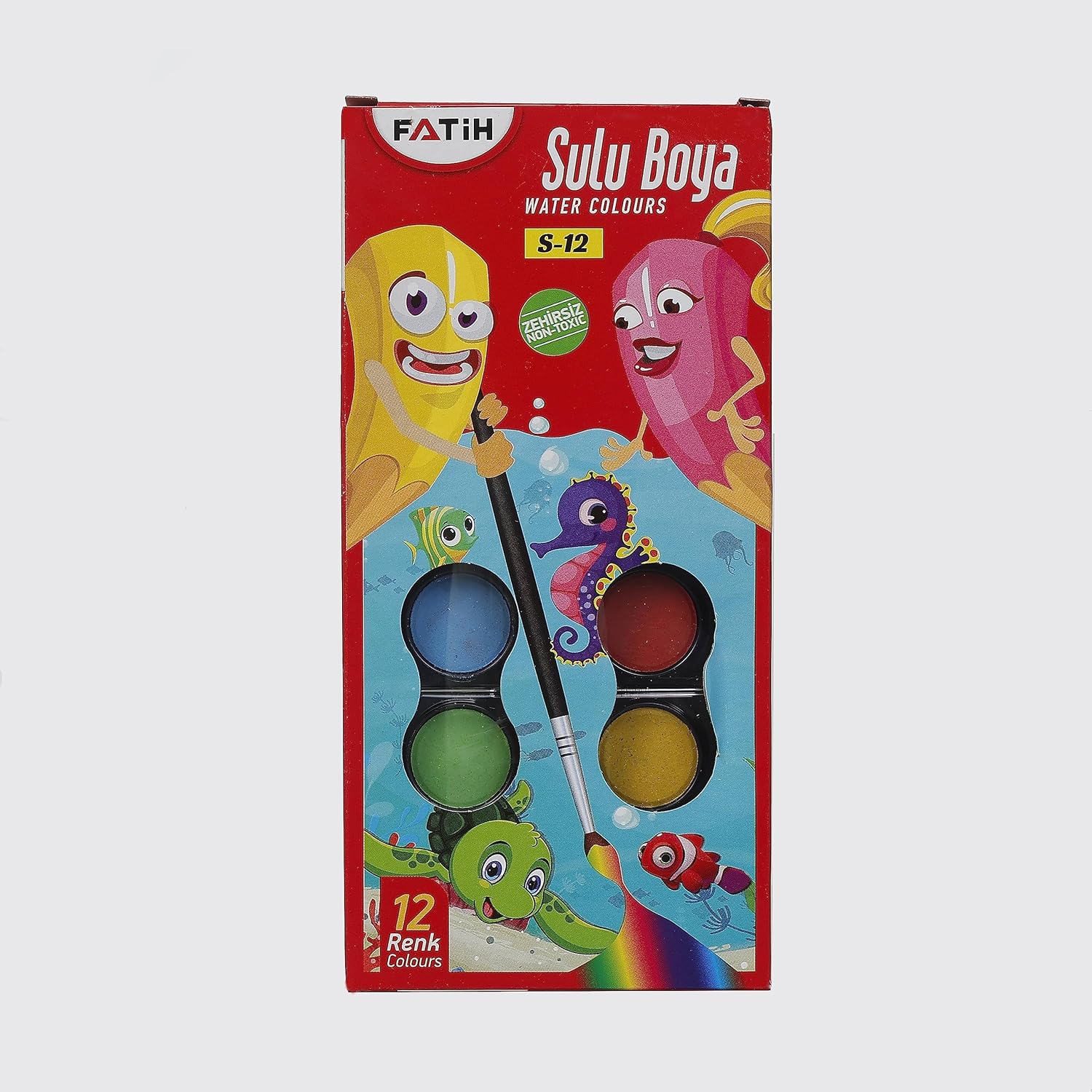 Amazon.com: Watercolor Paint Set | 12 Colors Non-Toxic Brushed ...