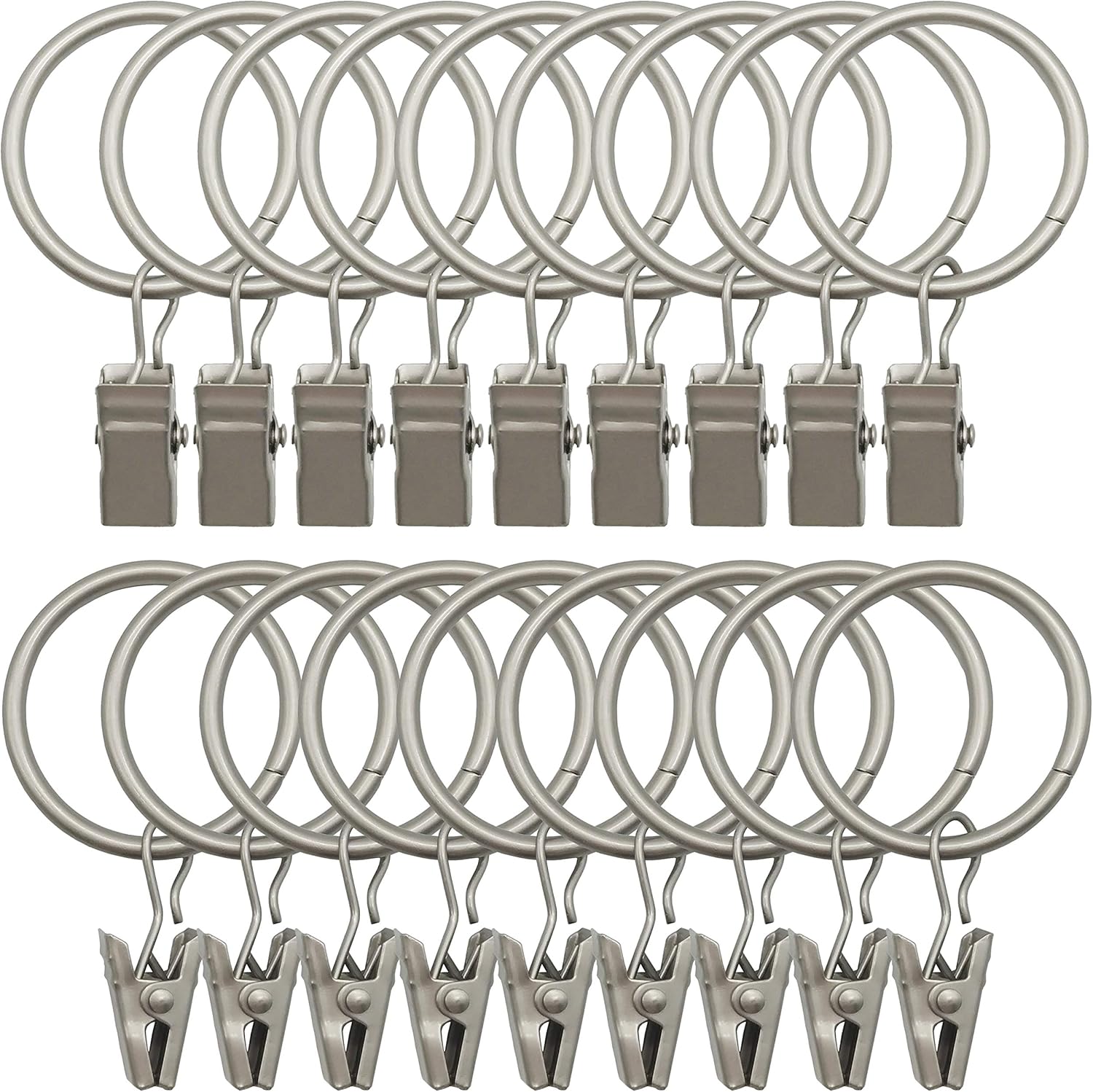 Amazon.com: 18 Pack Rings Curtain Clips Strong Metal Decorative Drapery ...