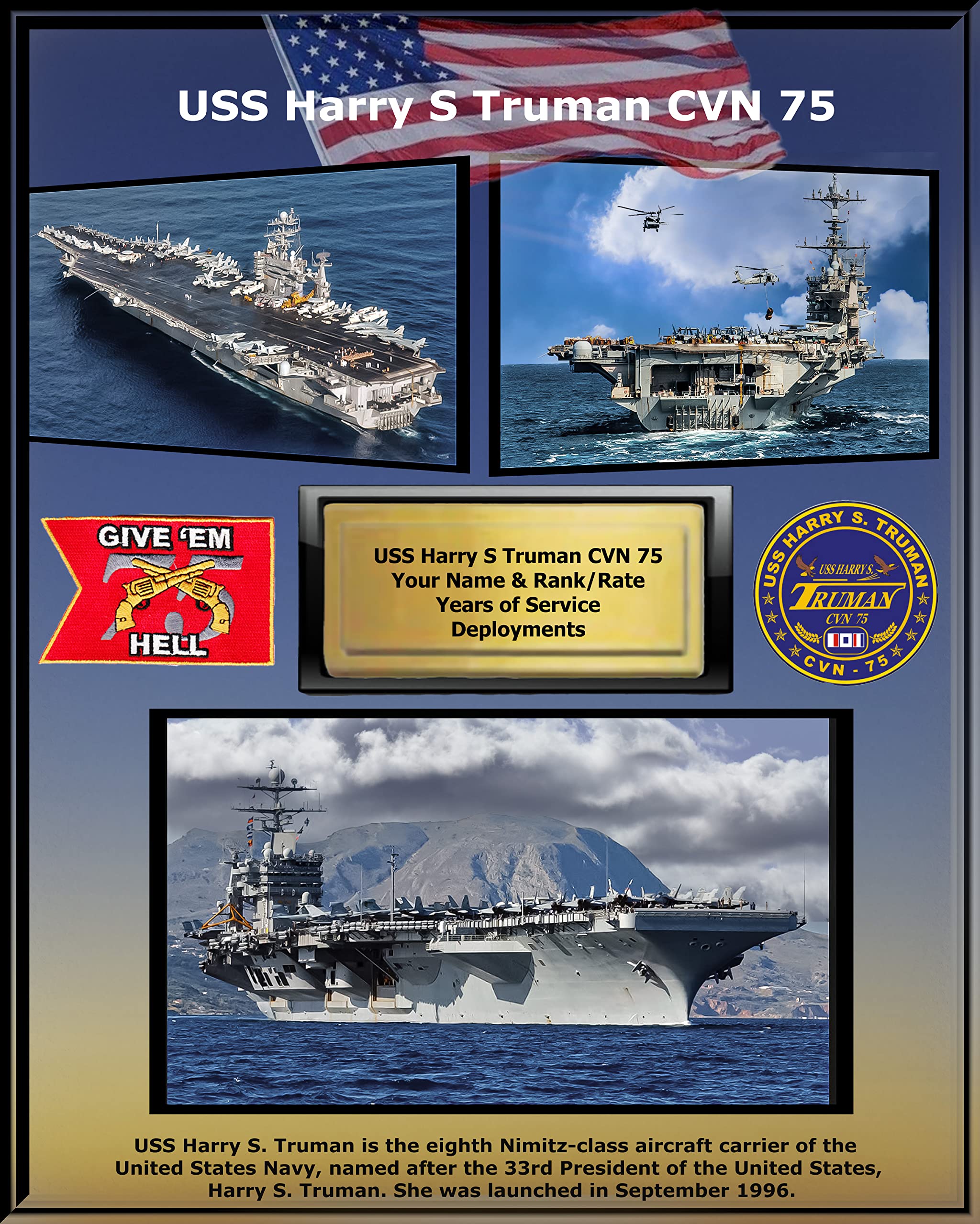 Buy USS Harry S Truman CVN 75 Custom Personalized Photo. US Navy Ships ...