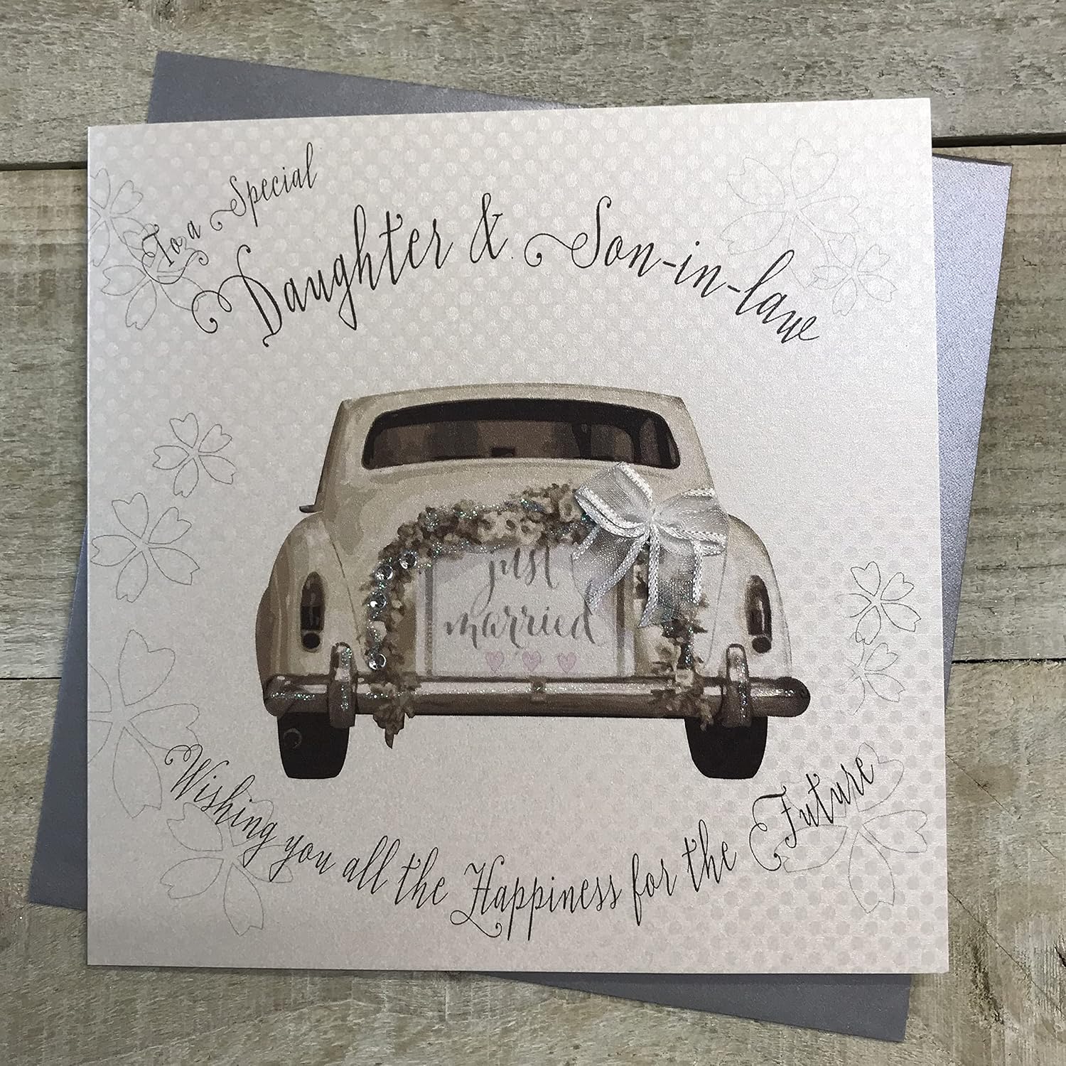 WHITE COTTON CARDS Daughter & Son-in-Law Handmade Wedding Card, BD35 ...
