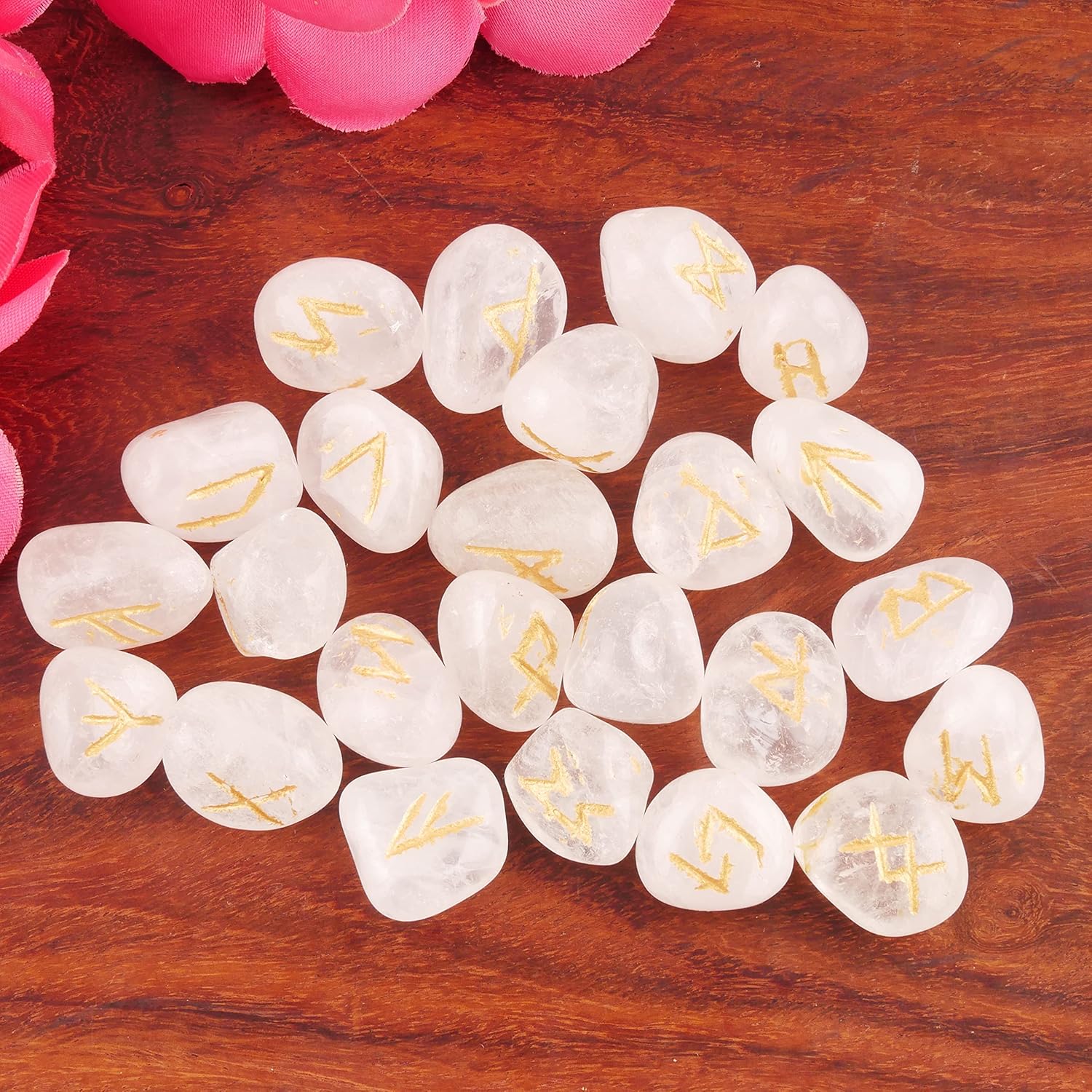 Amazon.com: Crystal Rune Set 25 Pcs with Engraved Elder Futhark ...