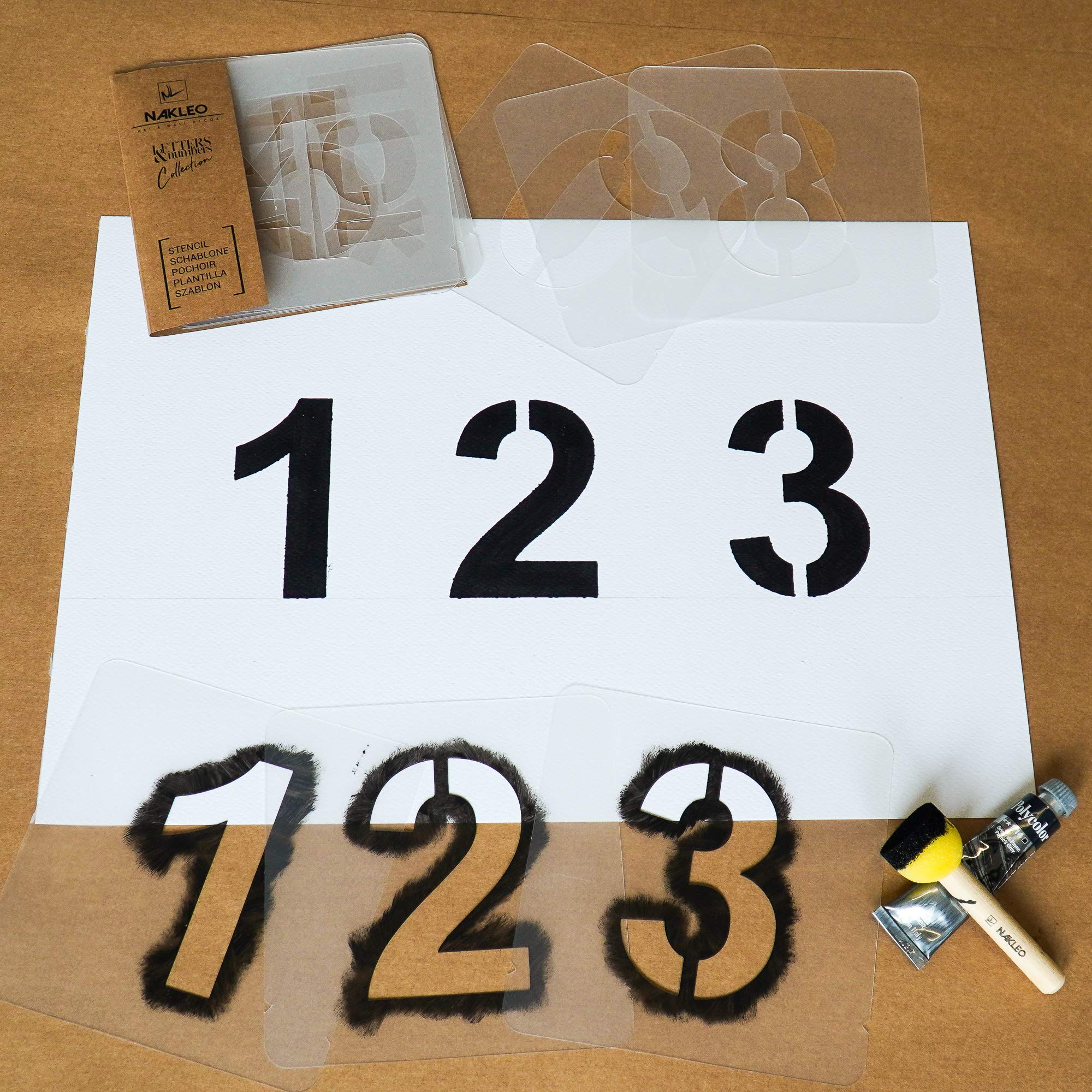 Buy Numbers Reusable Plastic Stencil // 250 mm // Modern Sans Numbers ...