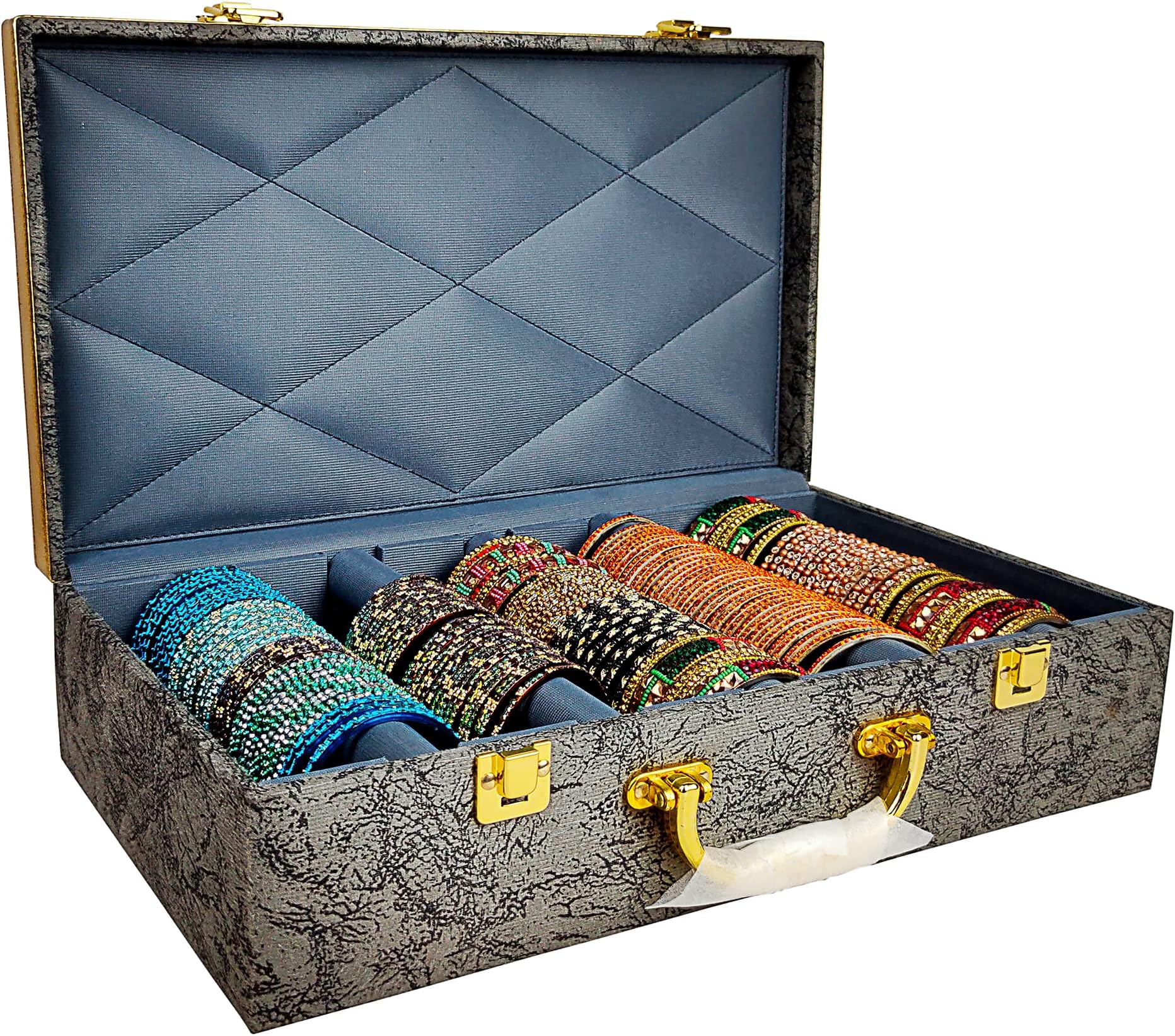 Kuber Industries Wooden Bangle Box For Woman|5 Rods Bangle Storage Box ...