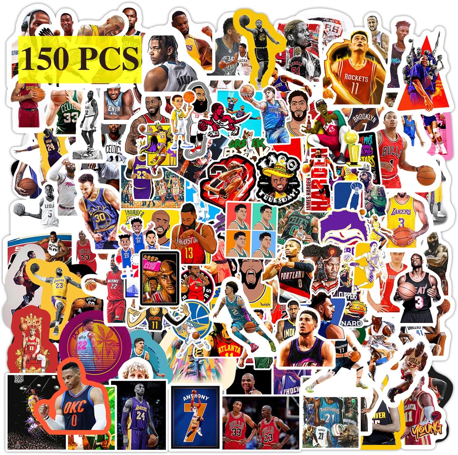 Amazon.com: 100 Pieces Basketball Stickers for Water Bottle Cute ...