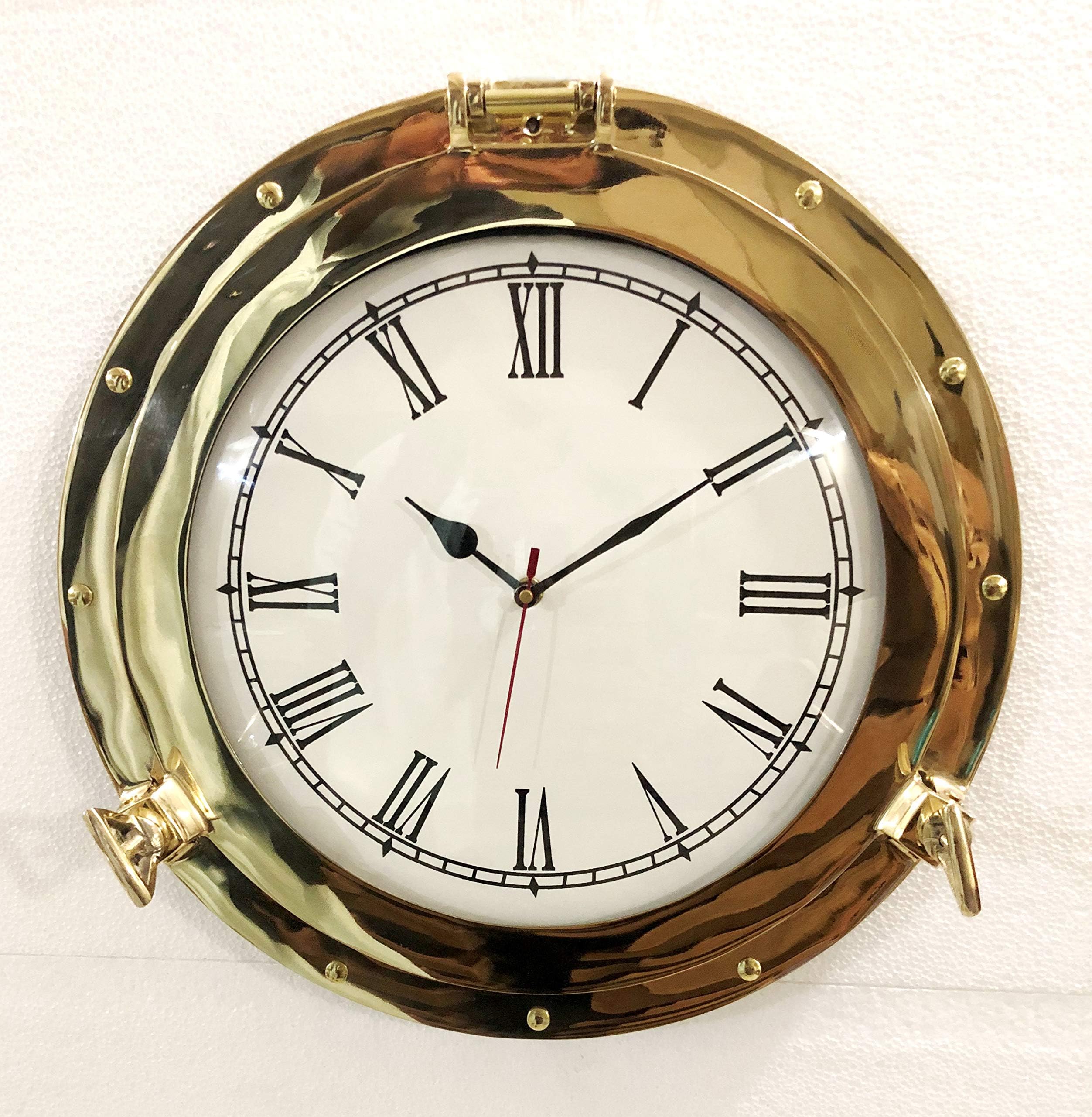 Amazon.com: DRH Wall Clock | Brass Captain Tide & Time Clock ...
