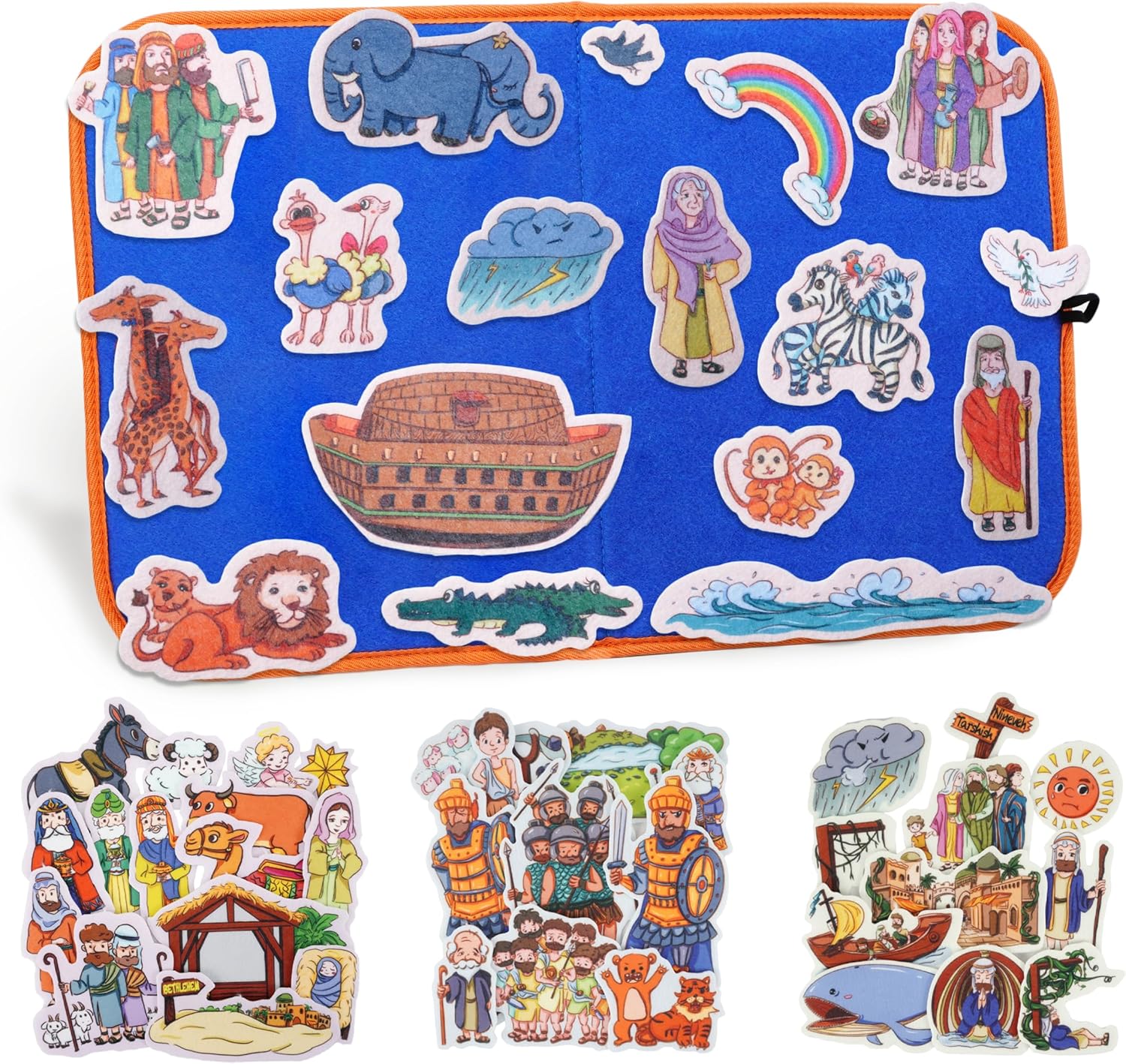 Amazon.com: CHEFAN 4 Pack Felt Board Bible Stories Set, Flannel Board ...