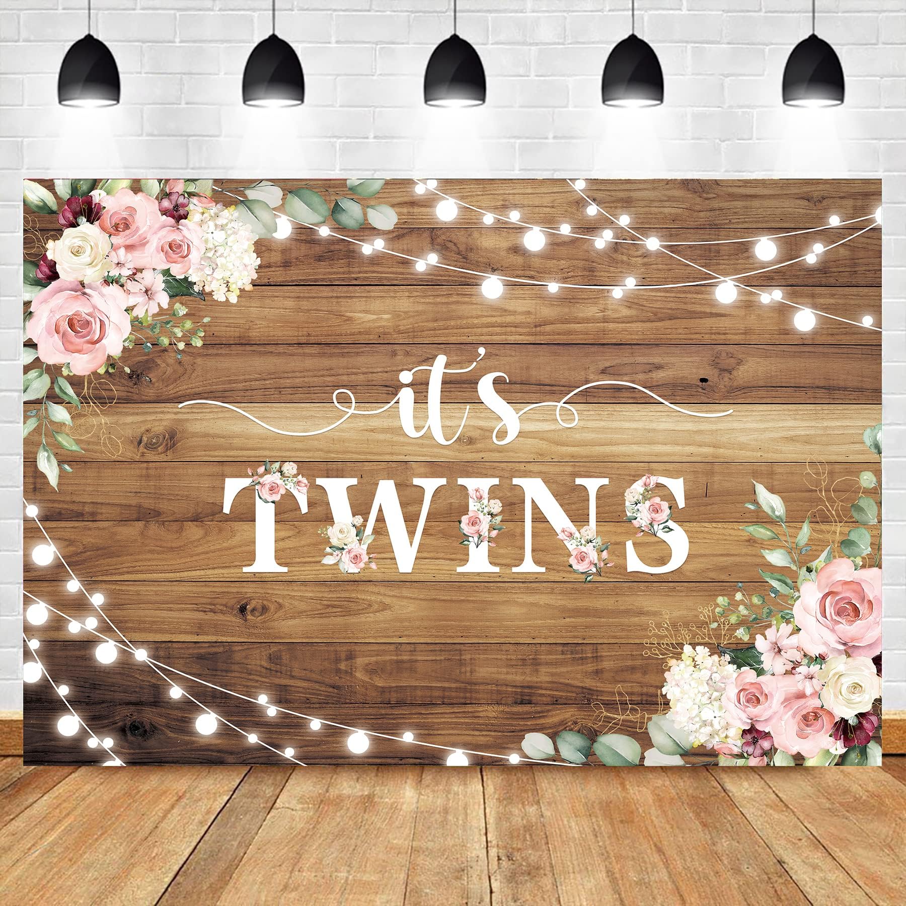 Amazon.com : Lofaris It's Twins Baby Shower Photo Backdrop Predictions ...