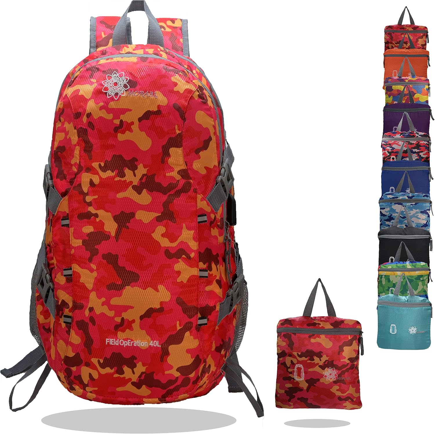 Amazon.com: MORABI 40L Lightweight Hiking Camping Backpack (Orange ...