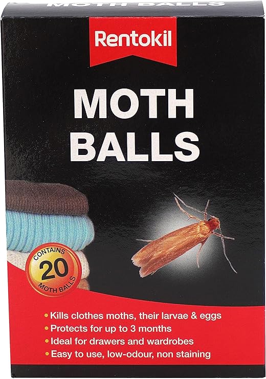 Rentokil RKLPSM97 Moth Balls (Pack of 20), Clear, 10.3x14.5x4.3 cm ...