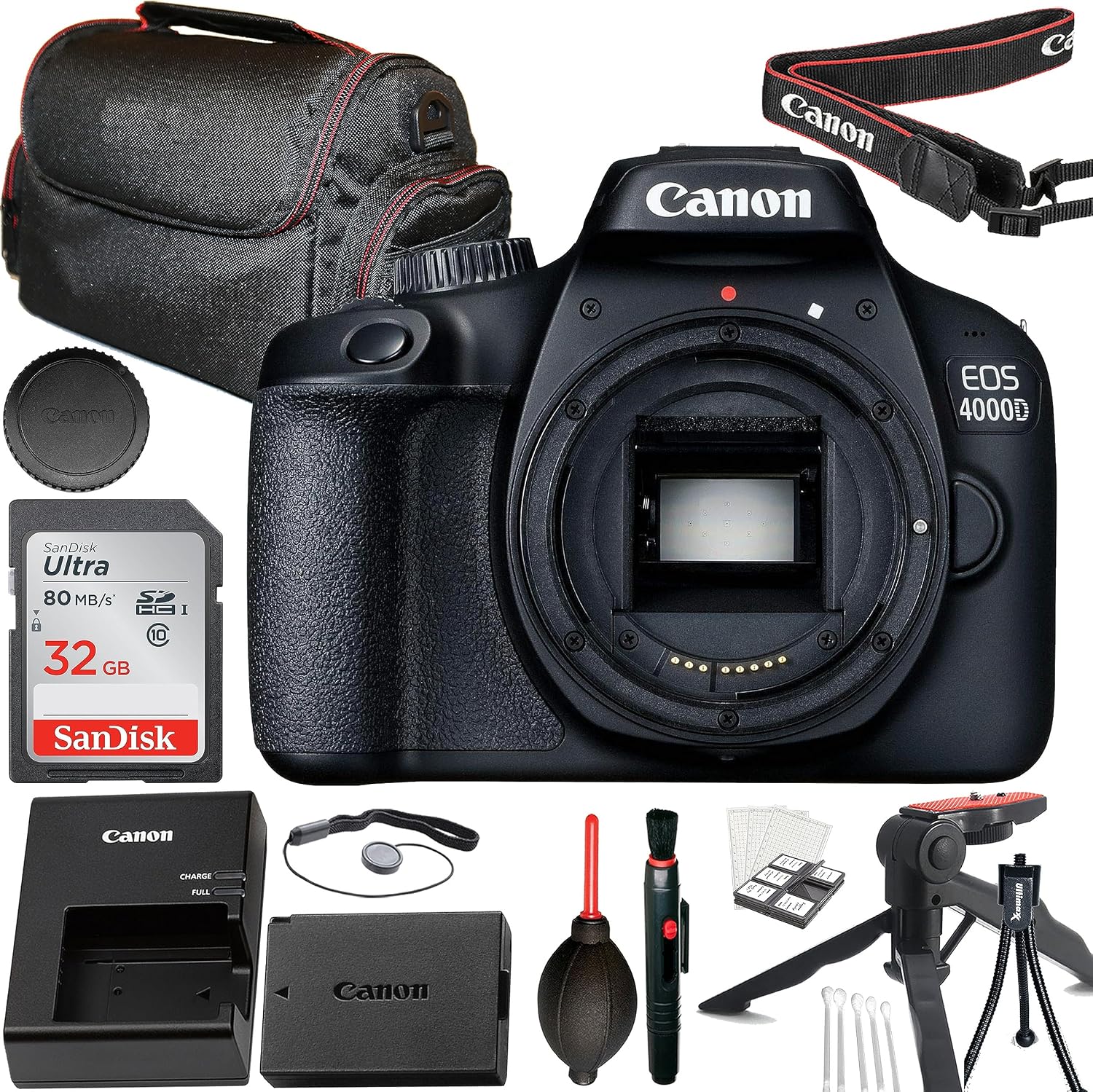 Amazon.com : Canon EOS 4000D / Rebel T100 DSLR Camera (Body Only ...