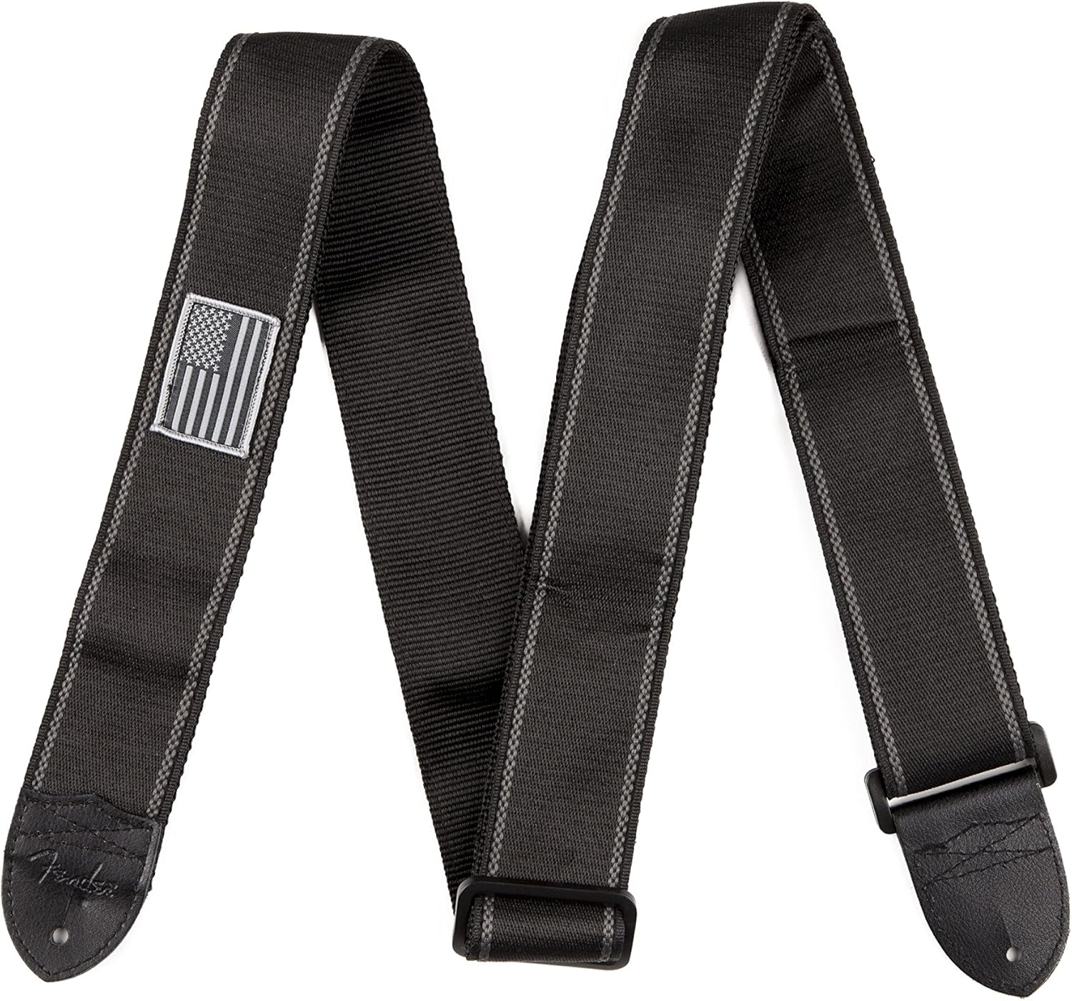 Amazon.com: Fender 2-Inch Nylon American Flag Strap, Black : Musical ...