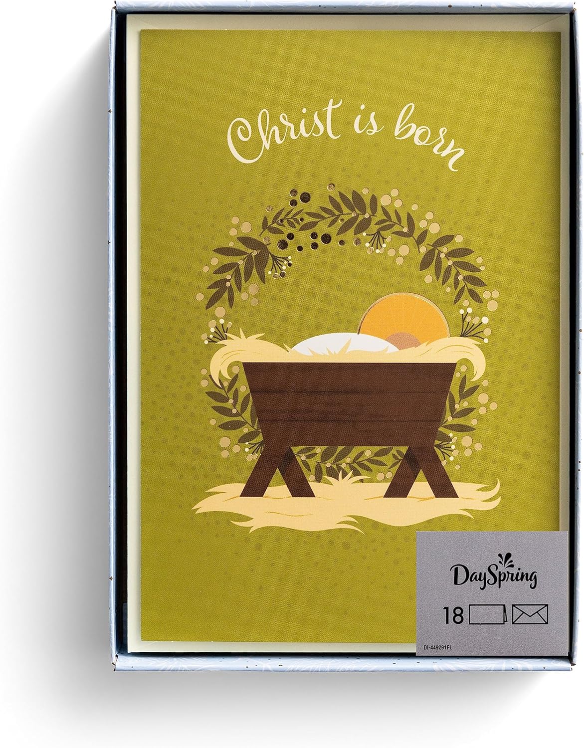 Amazon.com : DaySpring - Christ is Born - 18 Christmas Boxed Cards ...