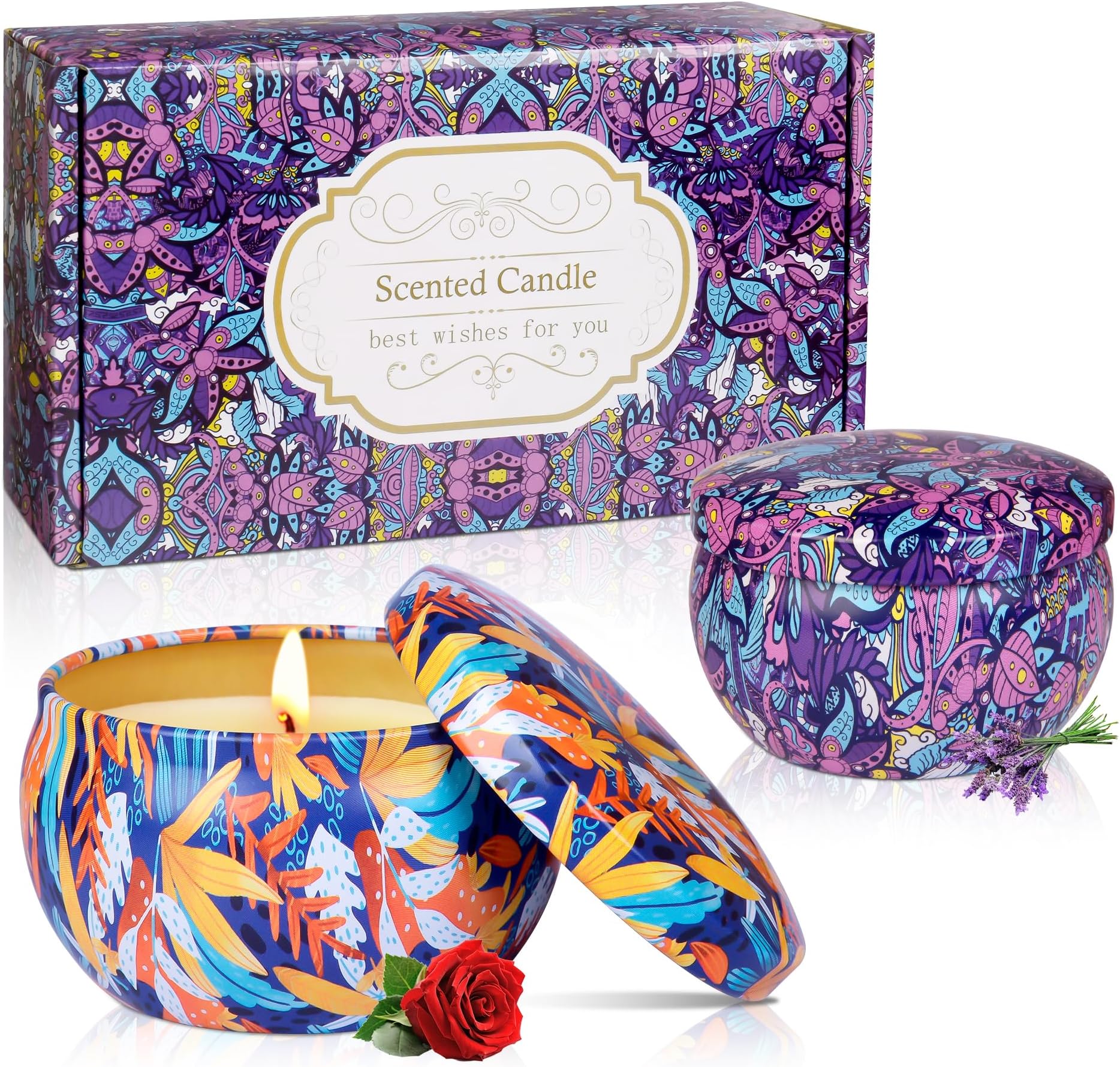 Amazon.com: Candles Gift Set for womem, 2 Pack Aromatherapy Candles for ...