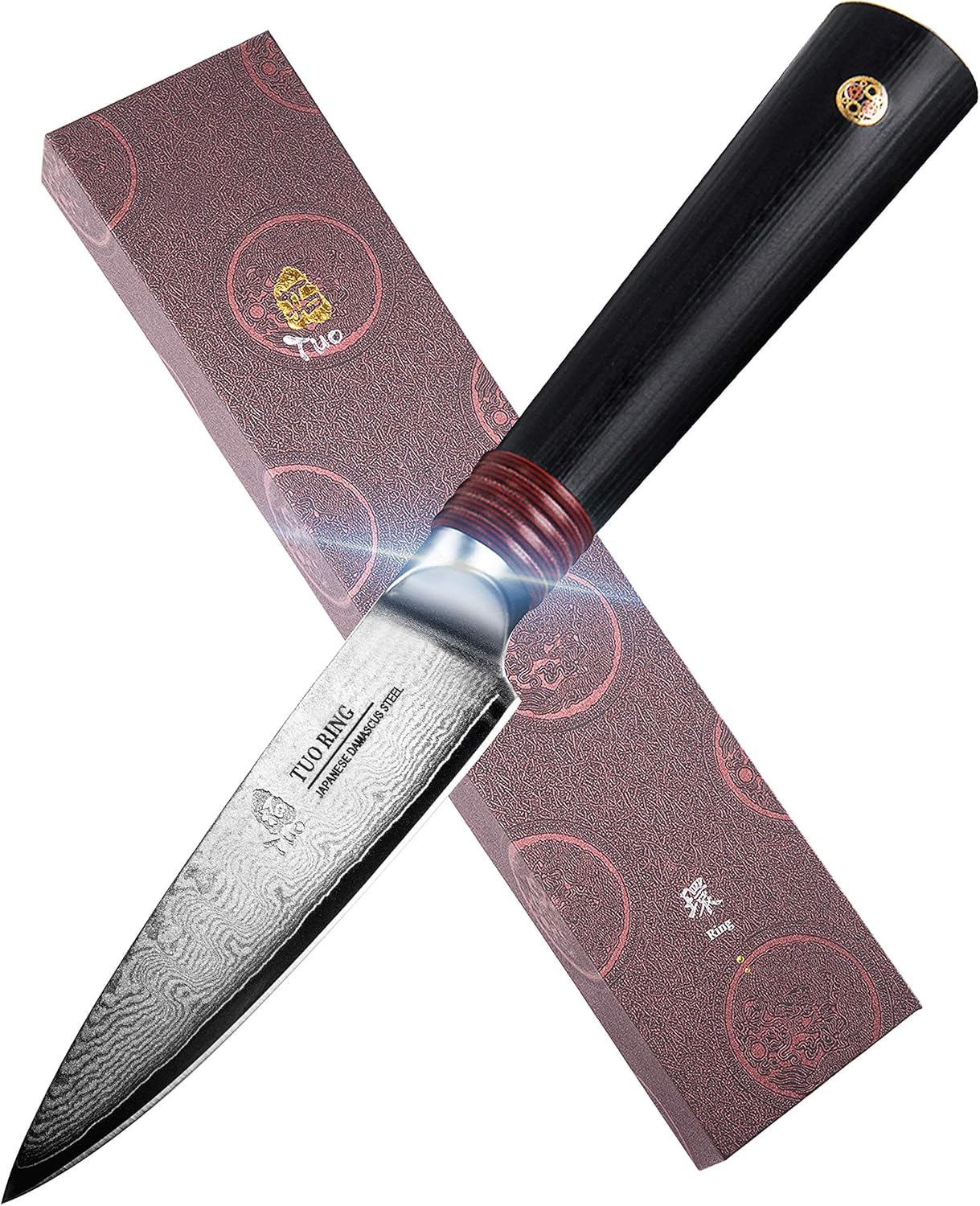 Amazon.com: TUO Damascus Paring Knife 3.5 inch AUS-10 Stainless Steel ...