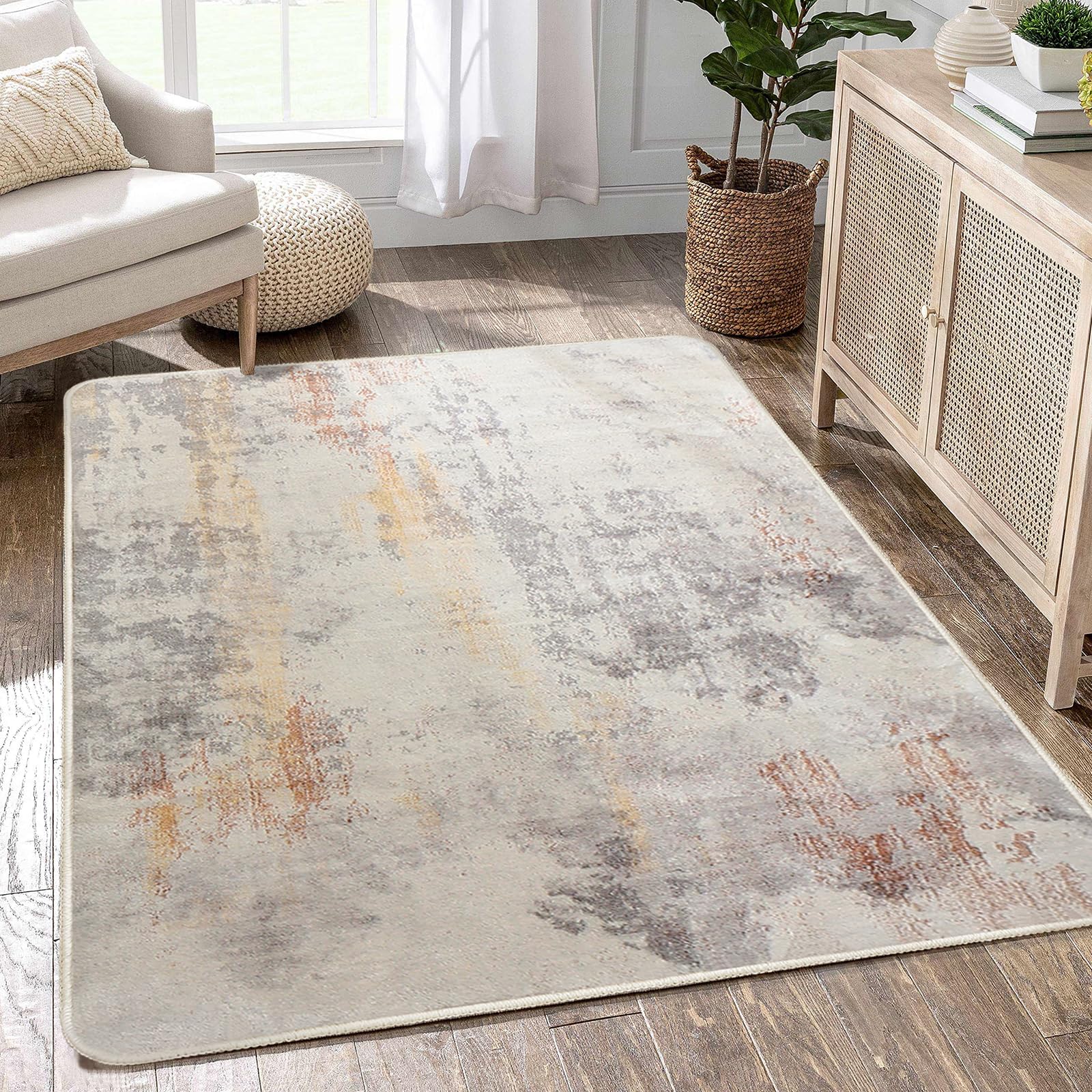 Calore Area Rugs Modern Rugs Living Room, Non-Slip Soft Short Pile ...