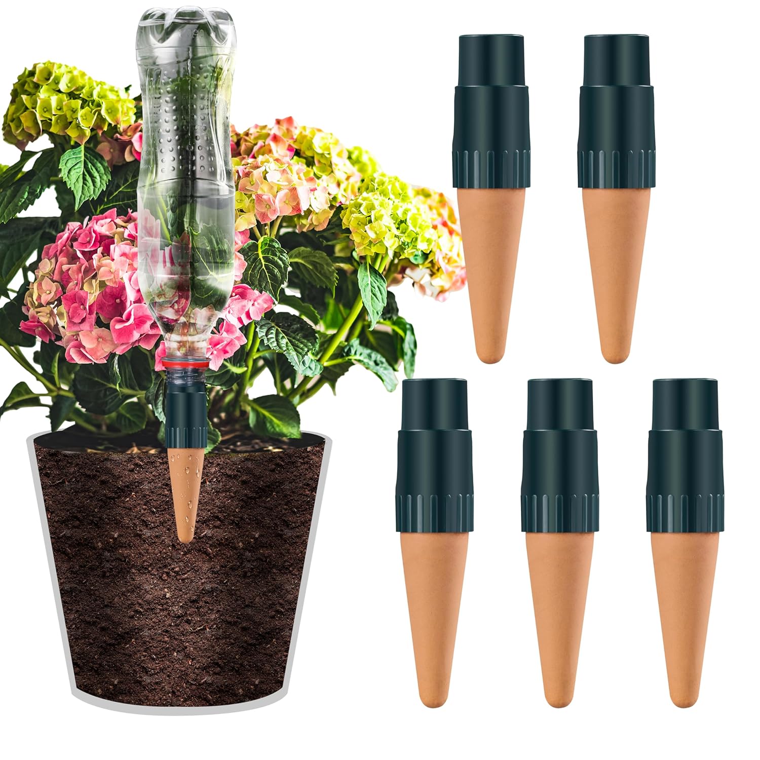 Amazon.com : Soilagua Bottle Adapter Self Watering Spikes Stakes ...
