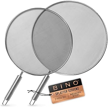 Amazon.com: BINO 2-Piece Stainless Steel Splatter Screen with Metal ...