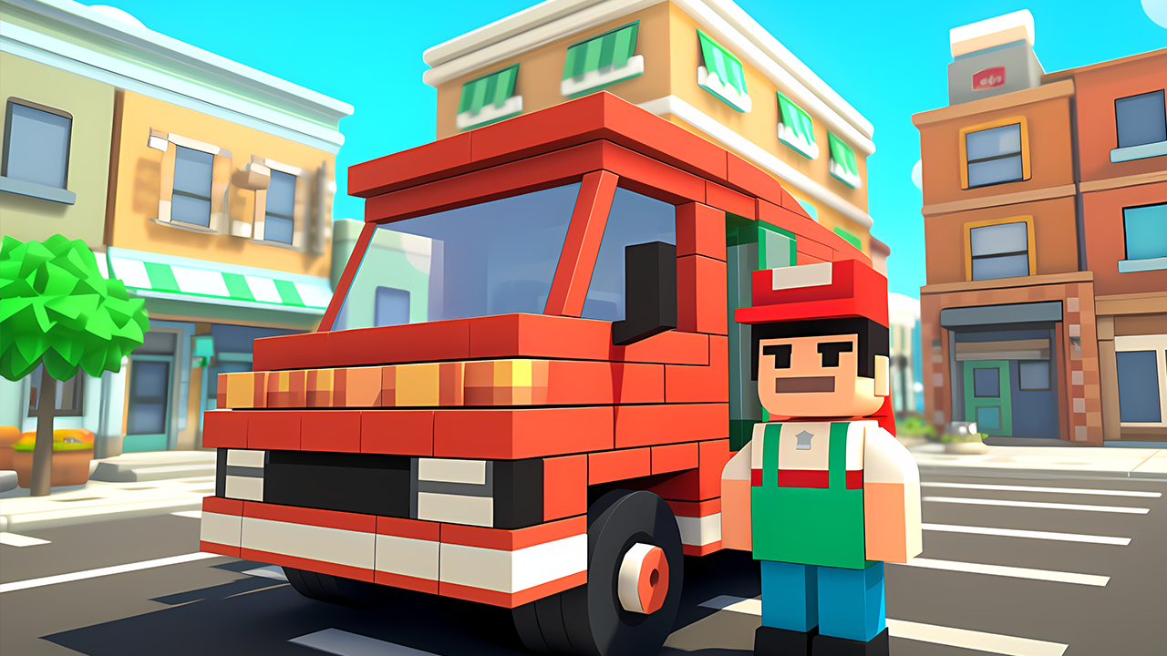 Blocky Pizza Sandwich Delivery Driver Simulator: Delivery Tycoon Food ...