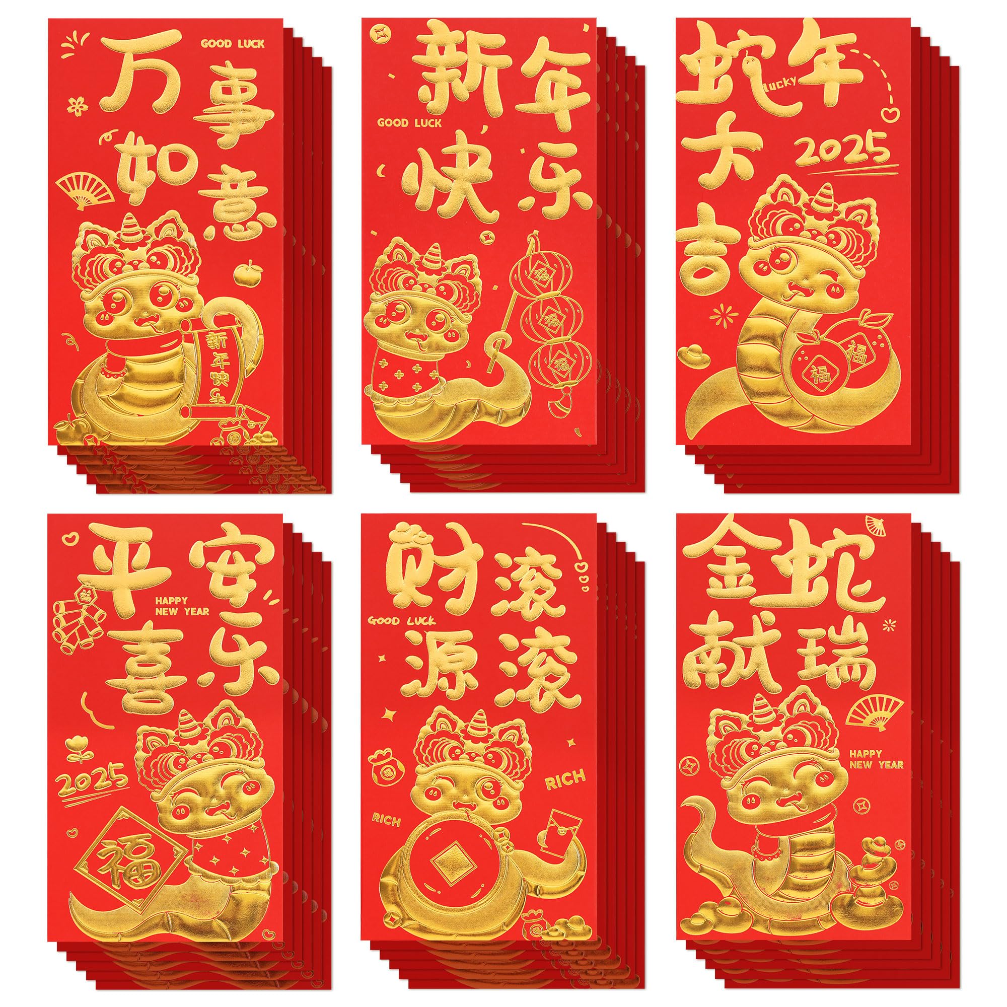 Amazon.com : Funnlot 36 PCS Red Envelopes Chinese, Chinese New Year Red ...