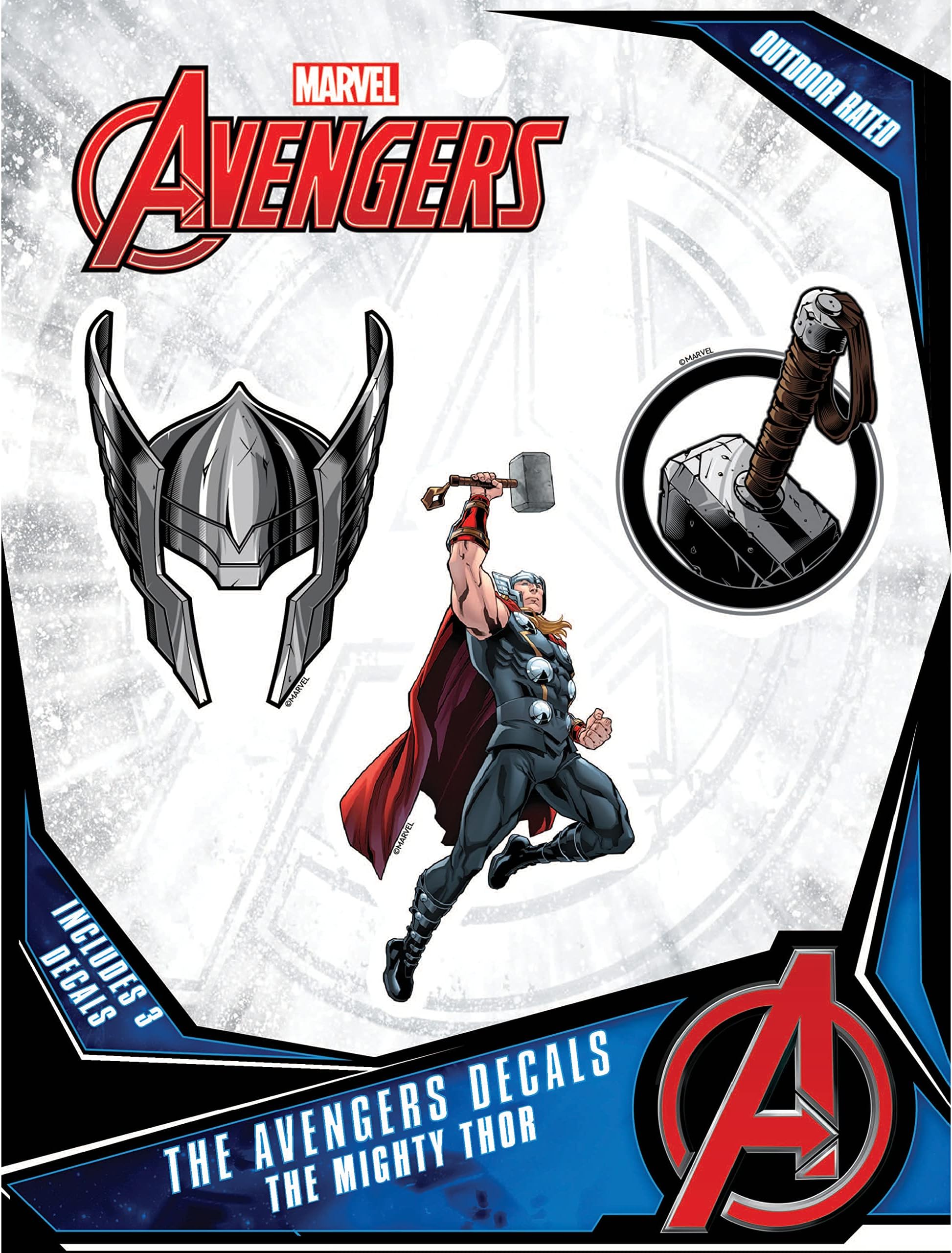 Amazon.com - Marvel Thor Vinyl Decals - Set of 3 Outdoor Rated Stickers ...