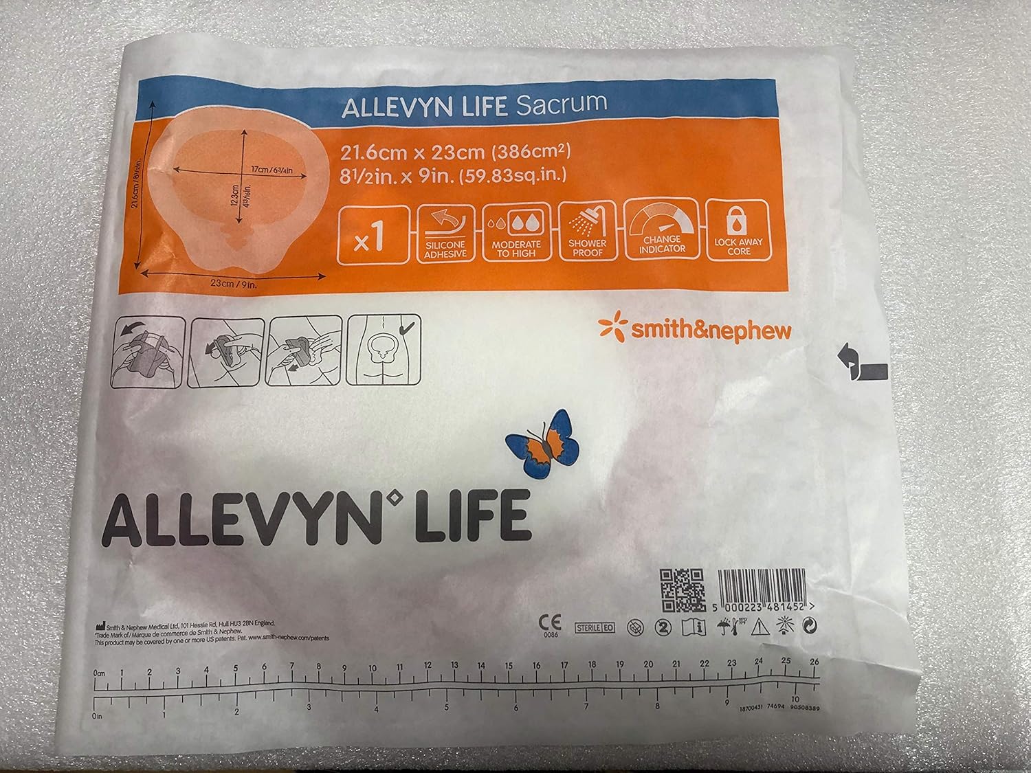Smith & Nephew Foam Dressing Allevyn Life 8.5 X 9 Sacral Sterile ...