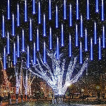 Joomer Christmas Lights Outdoor, 11.8 inch 10 Tubes 240 LED Meteor ...